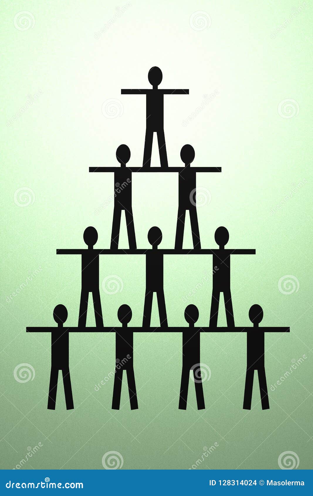 Teamwork Concept. Working Together. Pyramid of People. Stock ...