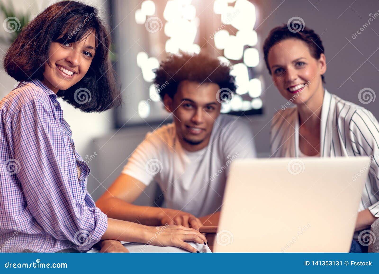 Teamwork Concept.Young Creative Coworkers Working with New Startup ...