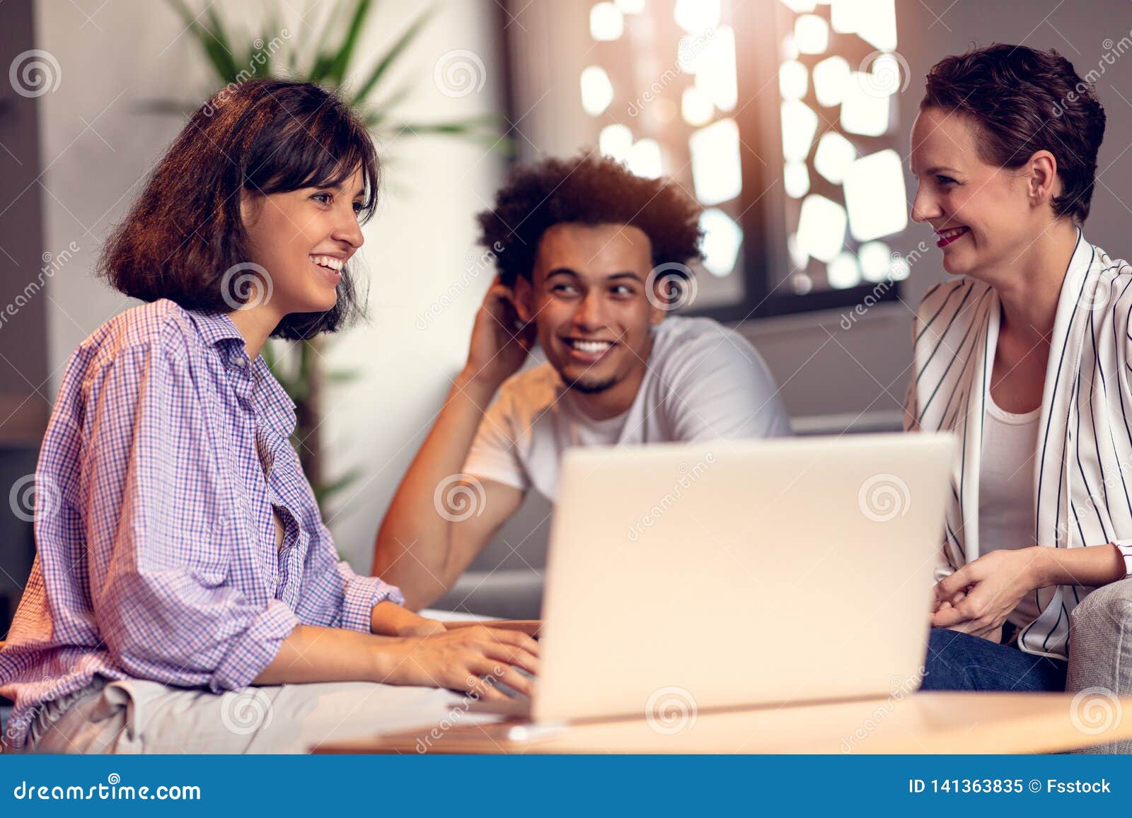 Teamwork Concept.Young Creative Coworkers Working with New Startup ...