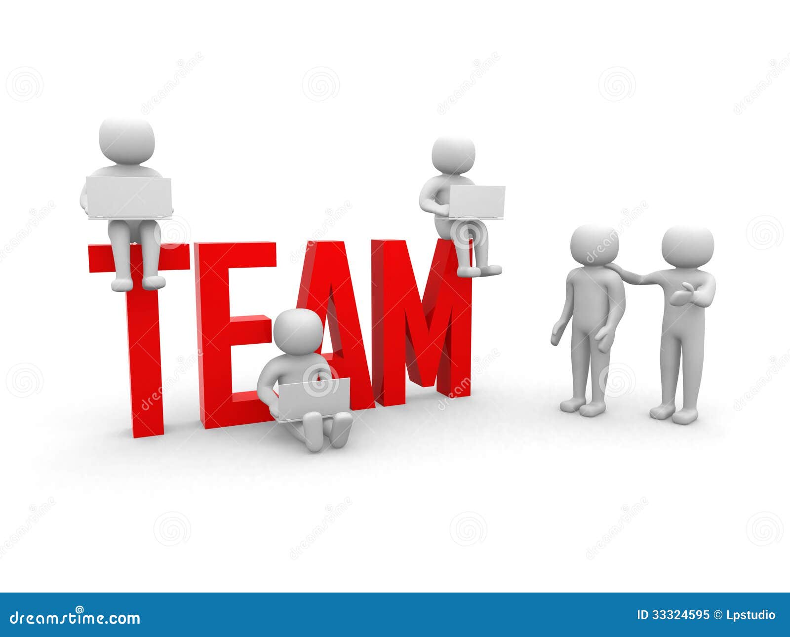 Teamwork Conceptual Business Illustration D Small People Isolated White ...