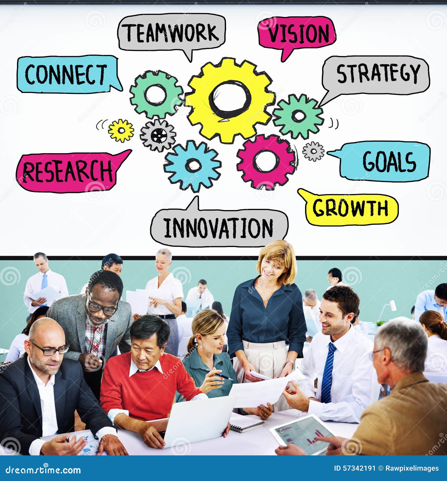 Teamwork Connect Strategy Vision Together Gear Concept Stock Image ...