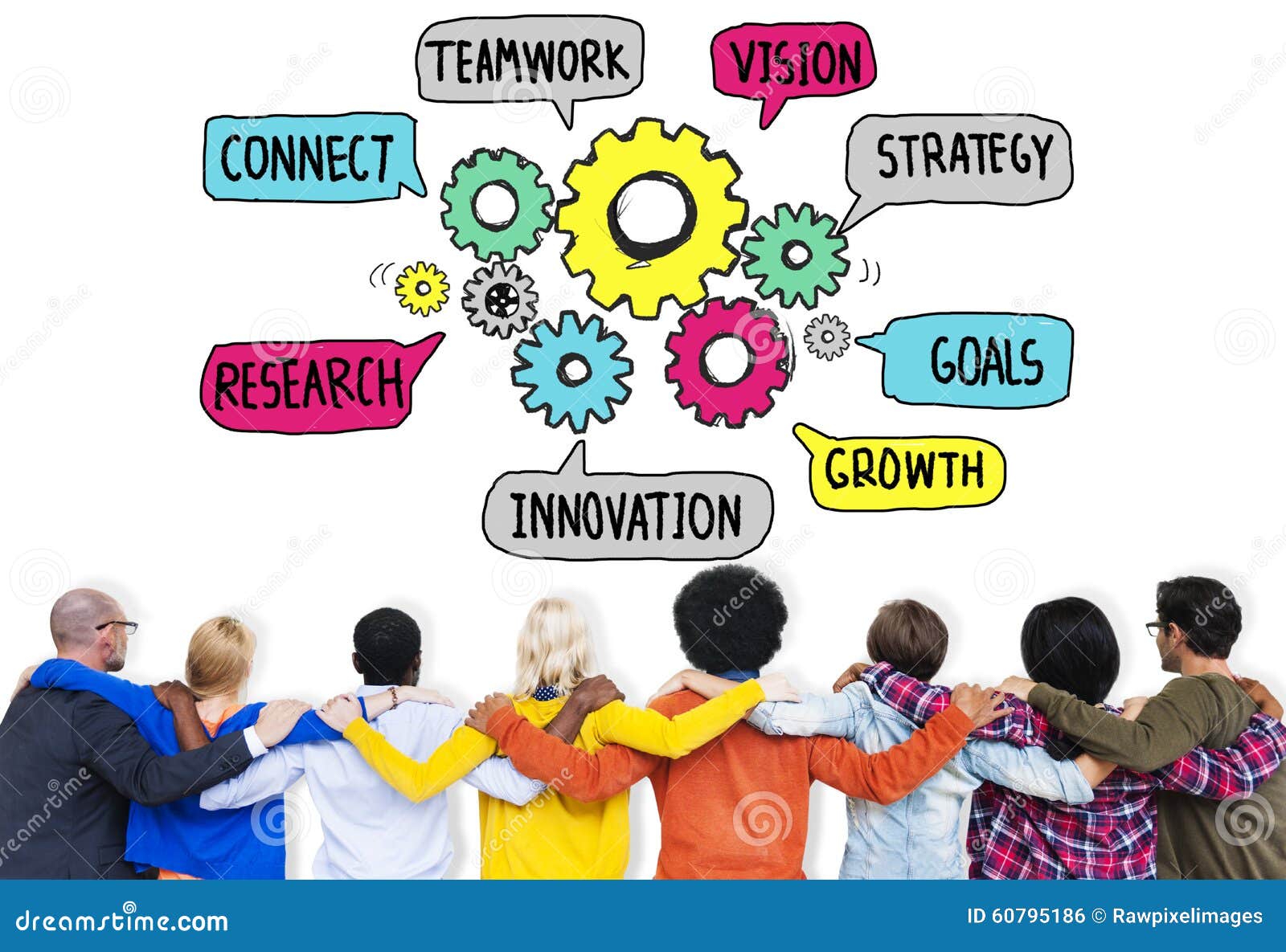 Teamwork Connect Strategy Vision Together Gear Concept Stock Photo ...