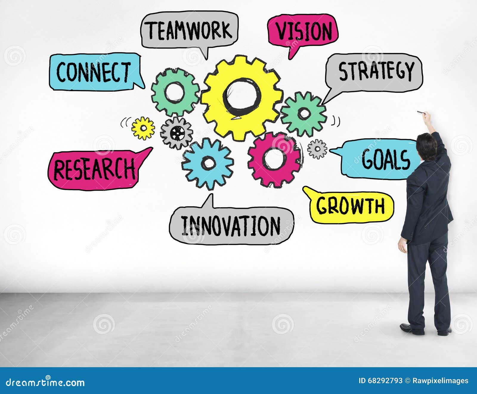 Teamwork Connect Strategy Vision Together Gear Concept Stock Image ...
