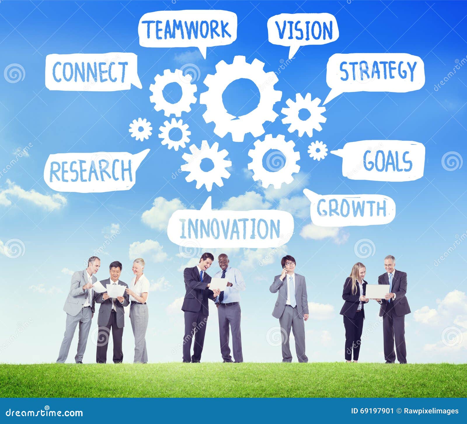 Teamwork Connect Strategy Vision Together Gear Concept Stock Image ...