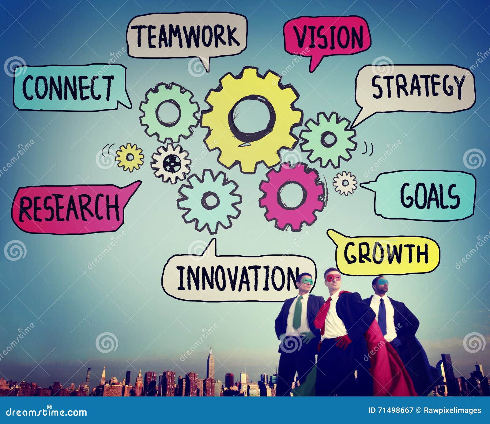 Teamwork Connect Strategy Vision Together Gear Concept Stock ...