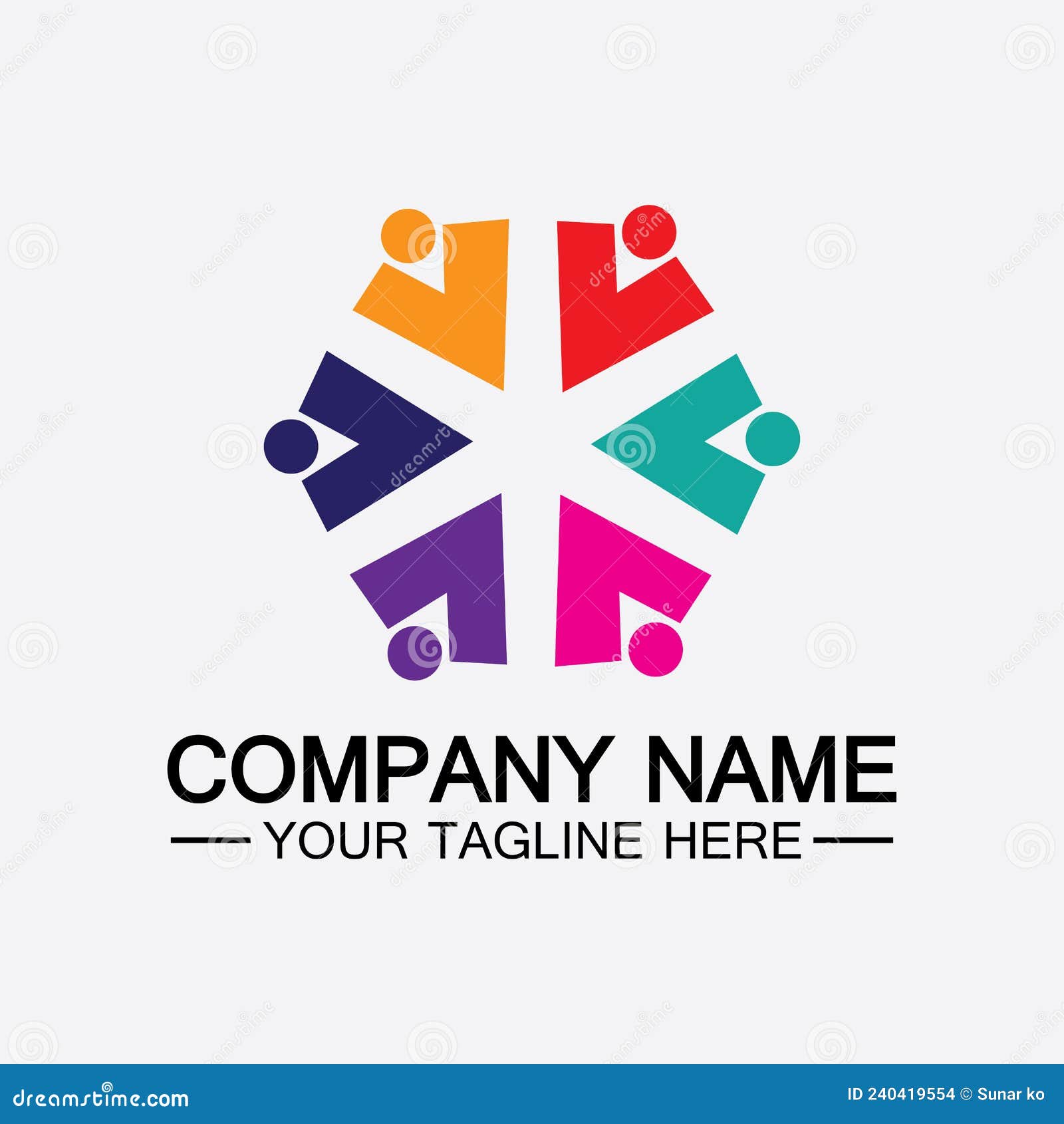 Teamwork Connecting People Hexagon Concept Logo Symbol Icon Vector ...