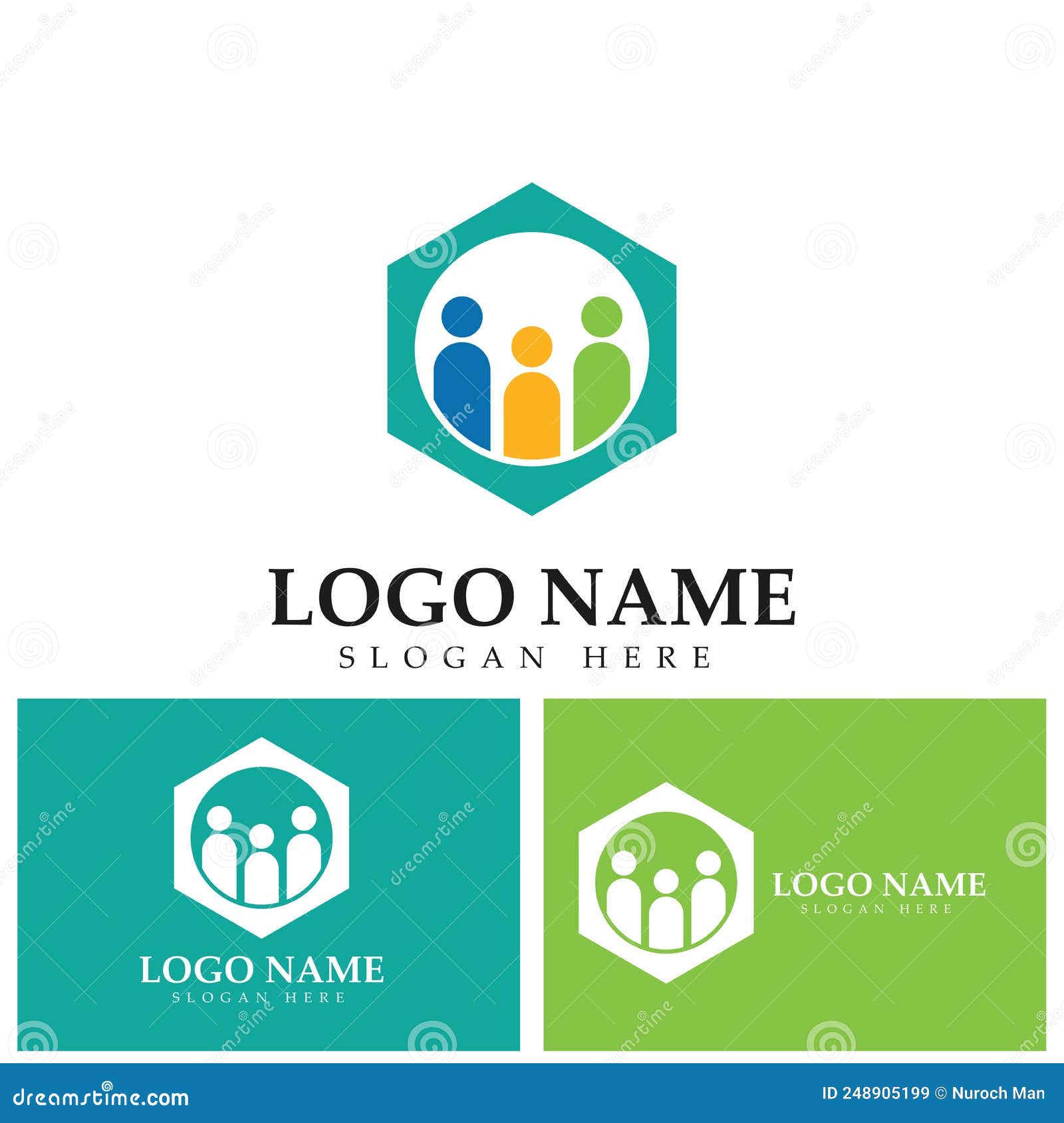 Teamwork Connecting People Hexagon Concept Logo Symbol Icon Vector ...