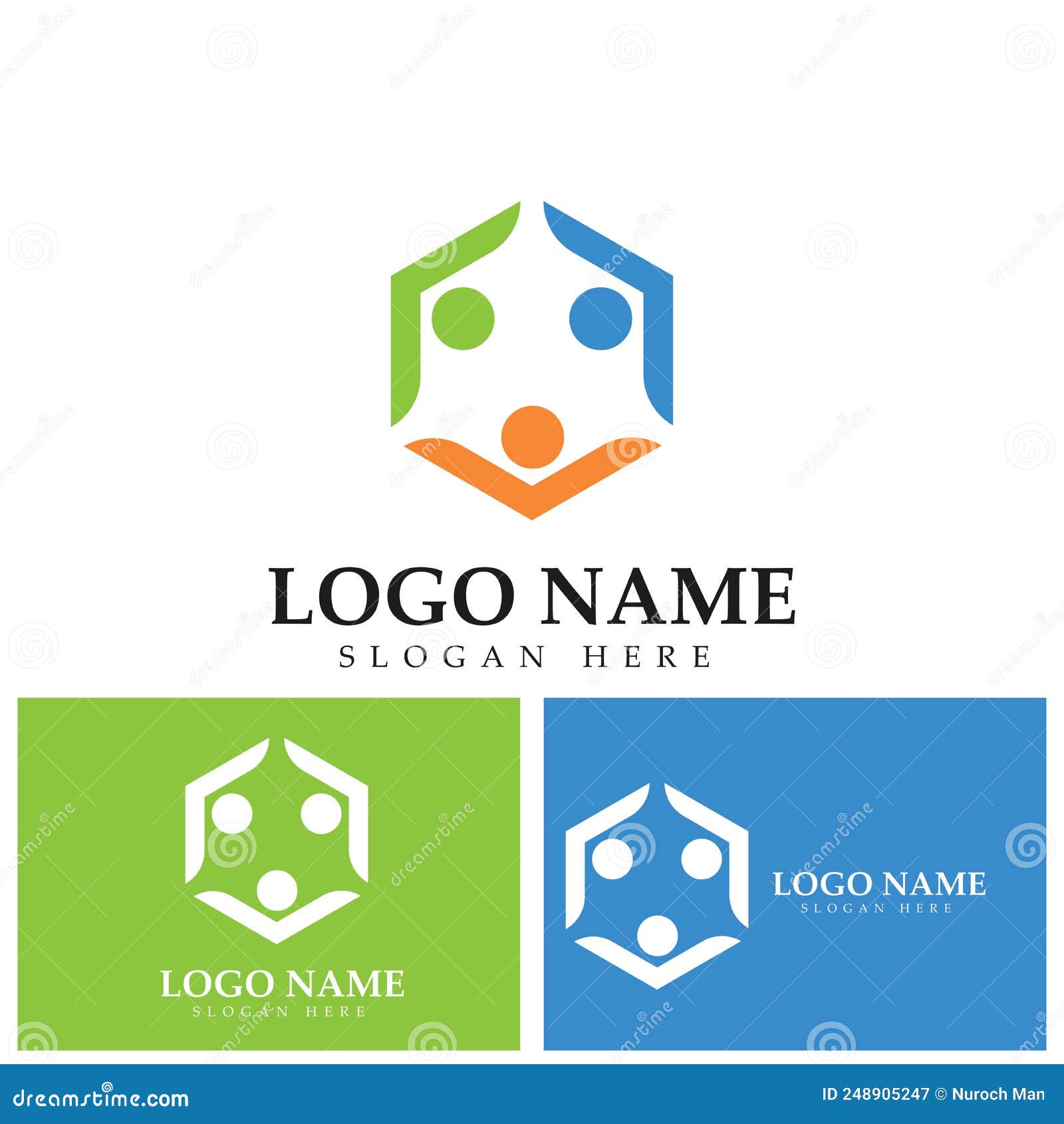 Teamwork Connecting People Hexagon Concept Logo Symbol Icon Vector ...
