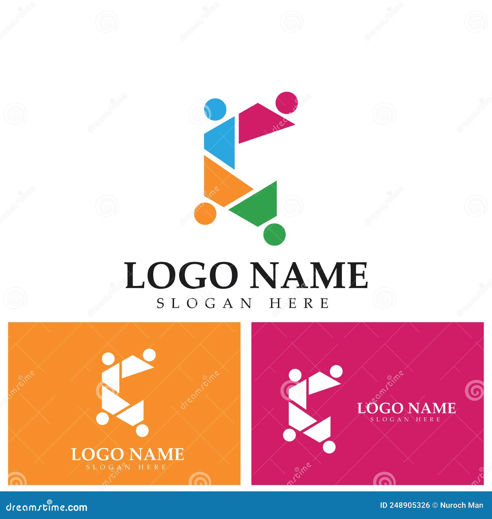 Teamwork Connecting People Hexagon Concept Logo Symbol Icon Vector ...