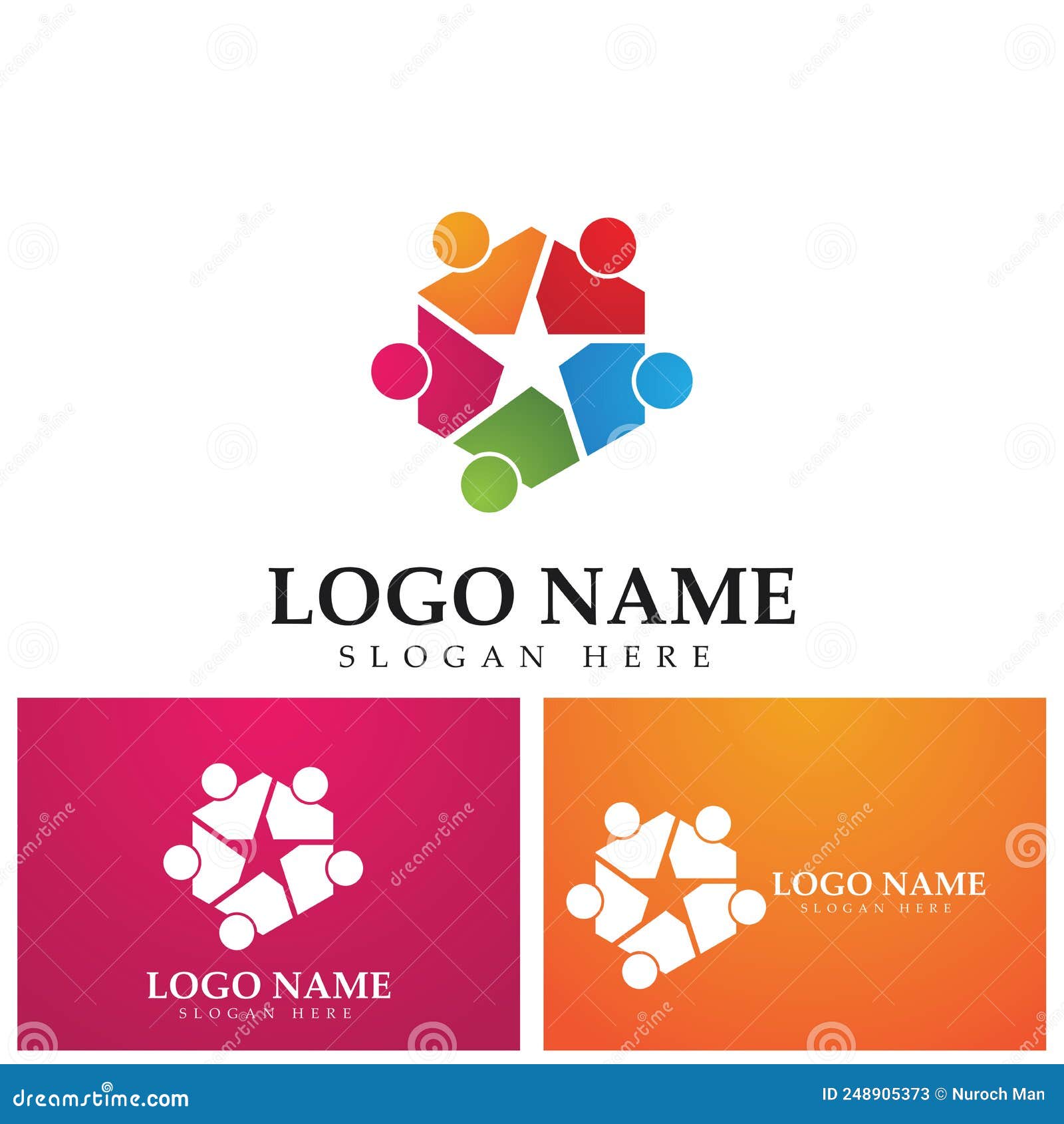 Teamwork Connecting People Hexagon Concept Logo Symbol Icon Vector ...