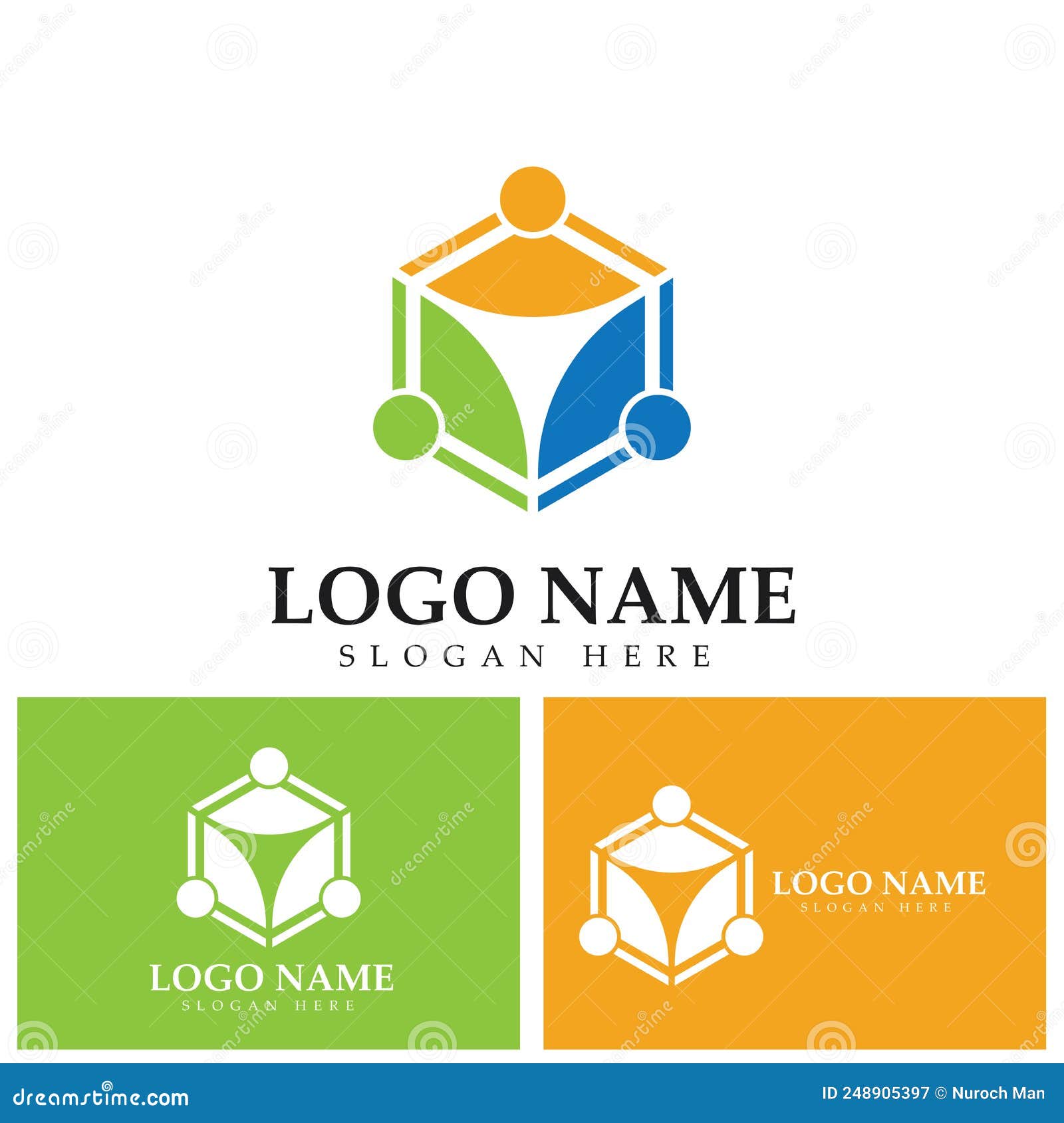 Teamwork Connecting People Hexagon Concept Logo Symbol Icon Vector ...