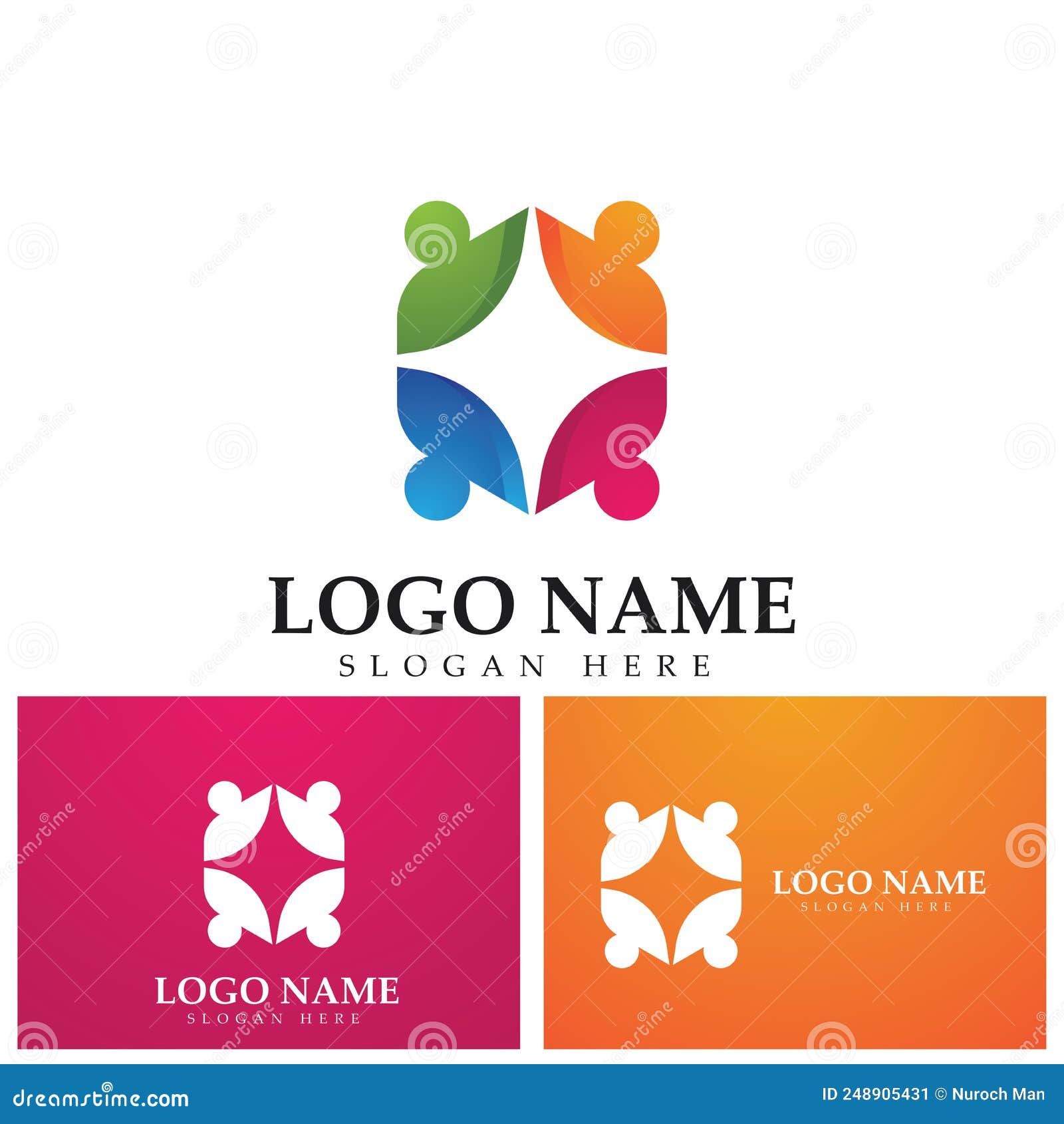 Teamwork Connecting People Hexagon Concept Logo Symbol Icon Vector ...