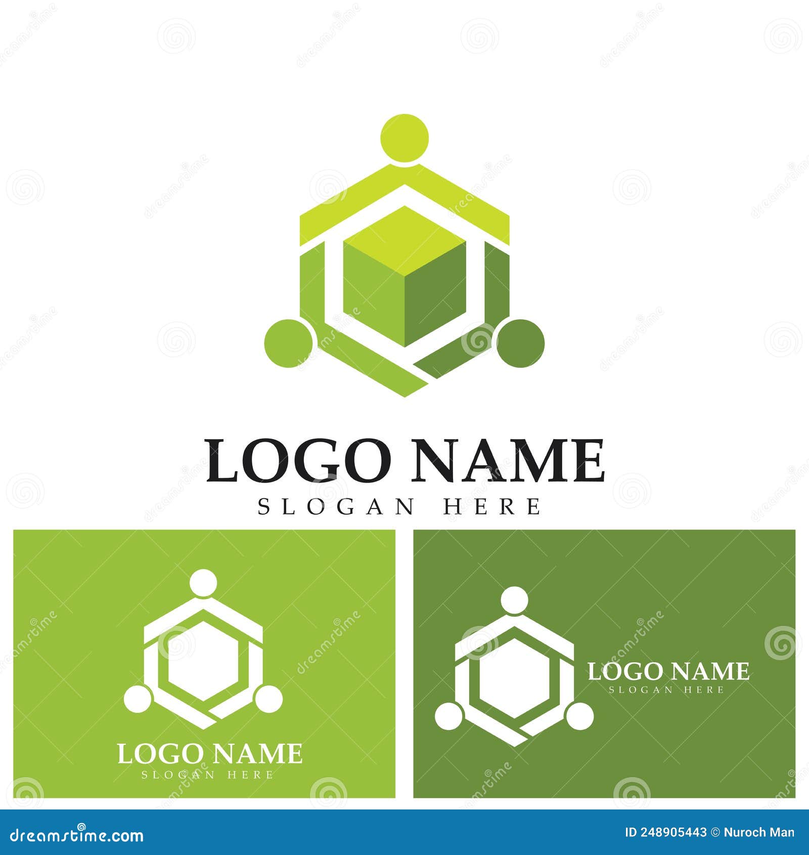 Teamwork Connecting People Hexagon Concept Logo Symbol Icon Vector ...