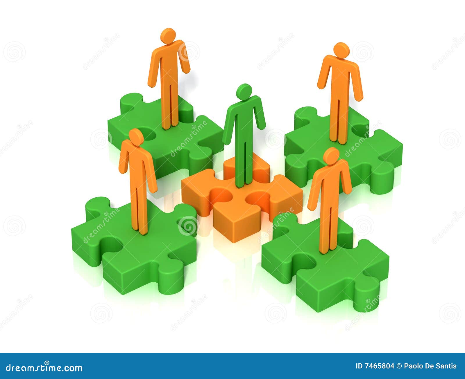 Teamwork connection stock illustration. Illustration of pieces - 7465804