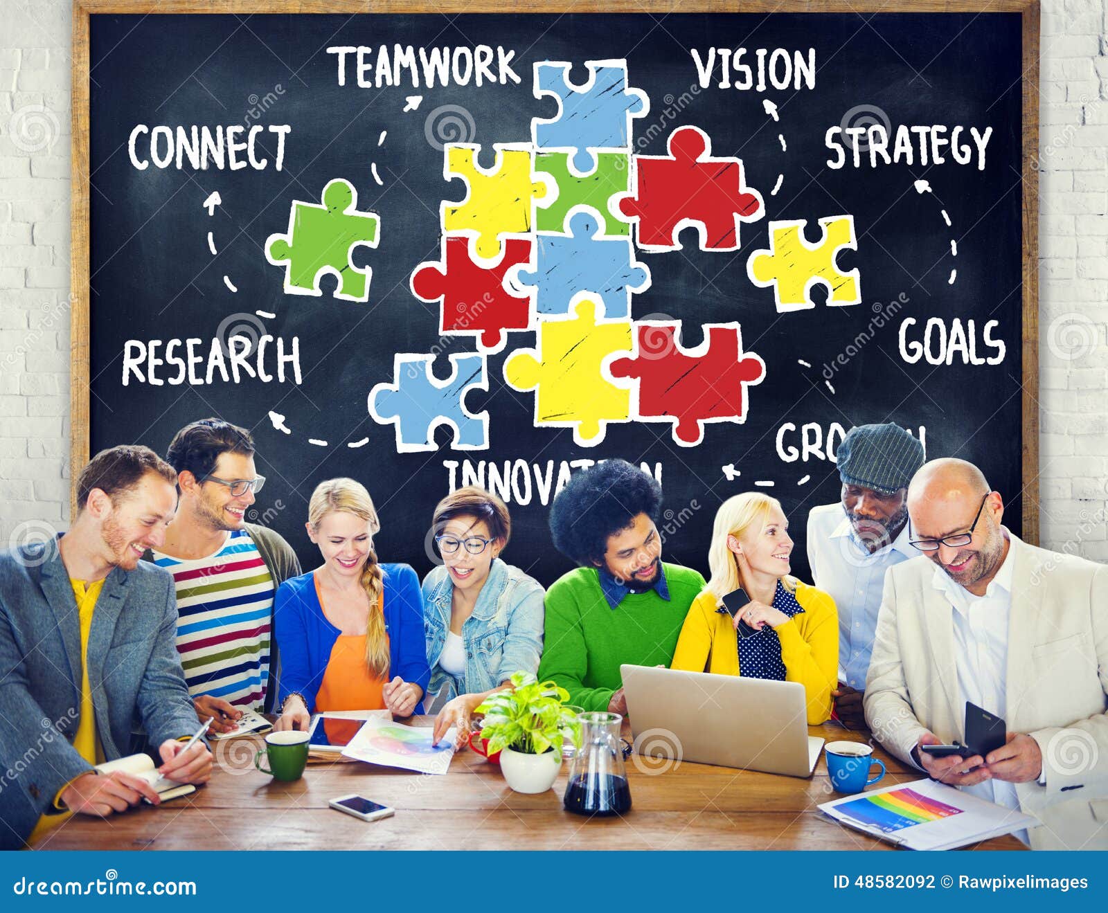 Teamwork Connection Strategy Partnership Support Concept Stock Photo ...