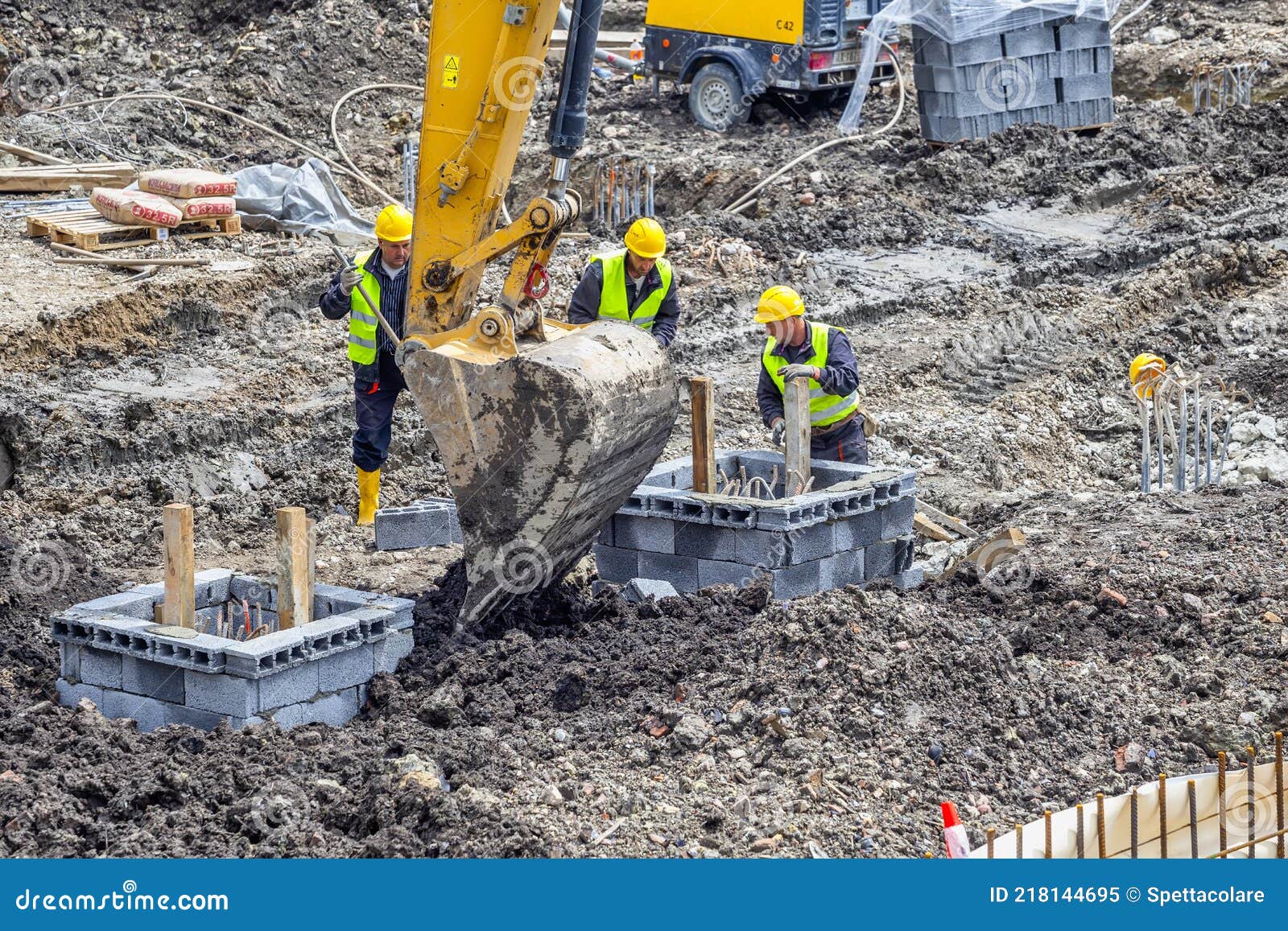 Teamwork in Construction Activities Editorial Image - Image of ...
