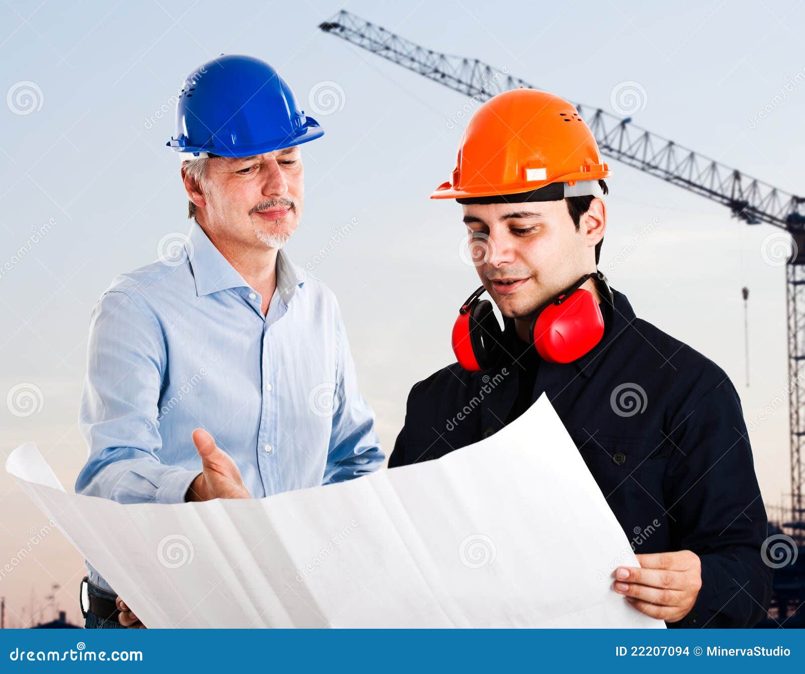 Teamwork in a Construction Site Stock Photo - Image of engineers ...
