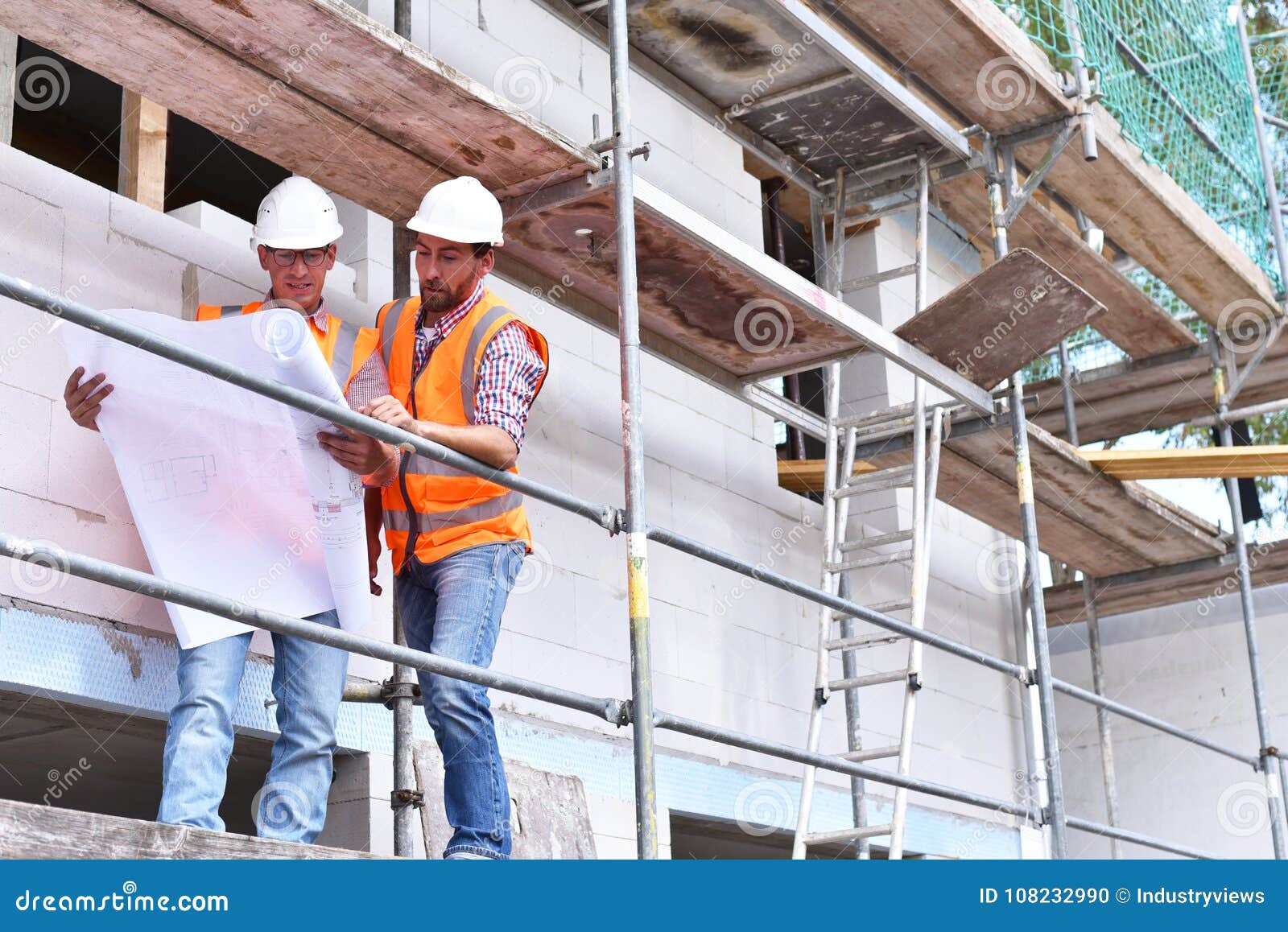 Teamwork on the Construction Site - Site Manager and Architect O Stock ...