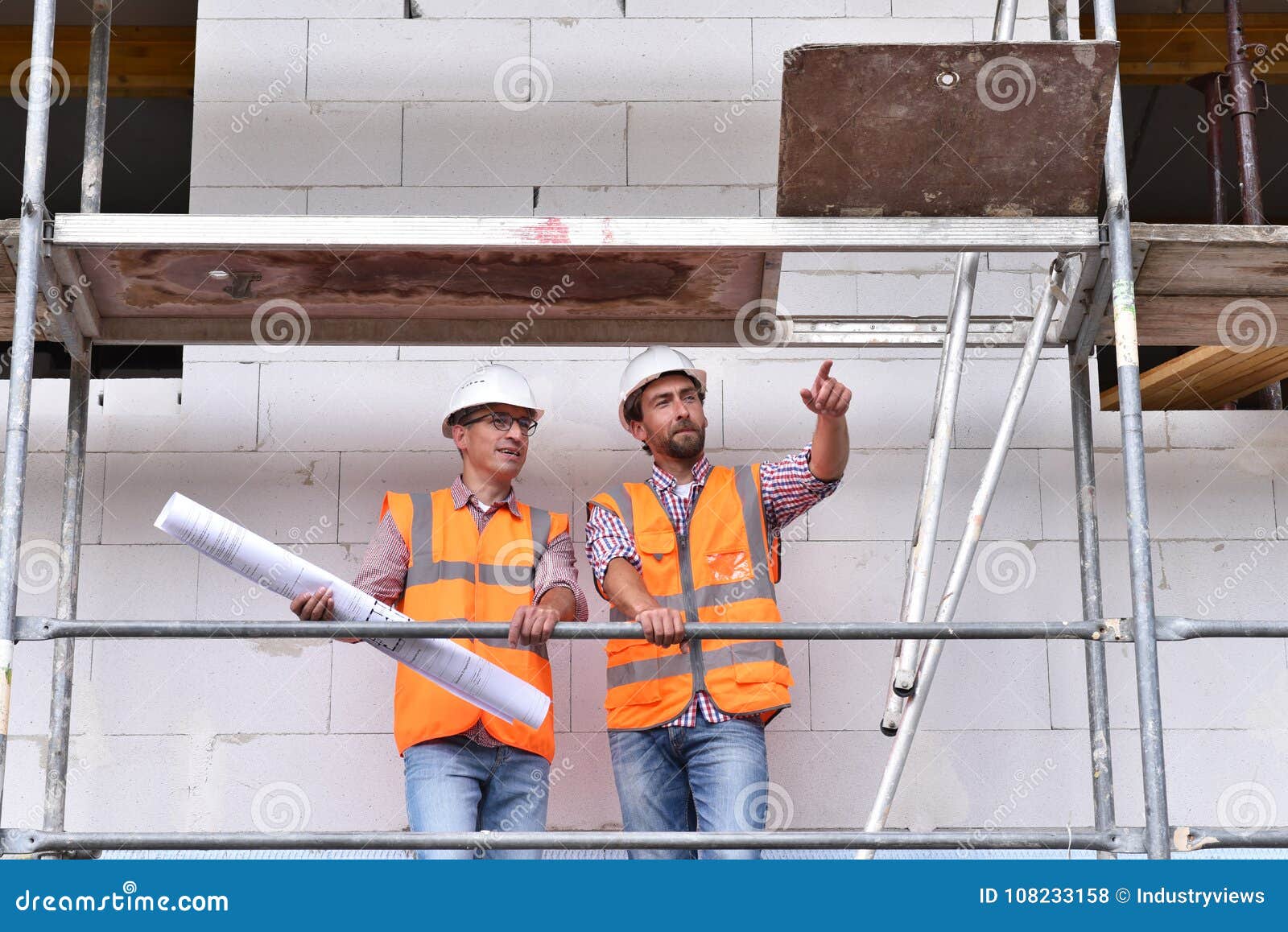 Teamwork on the Construction Site - Site Manager and Architect O Stock ...