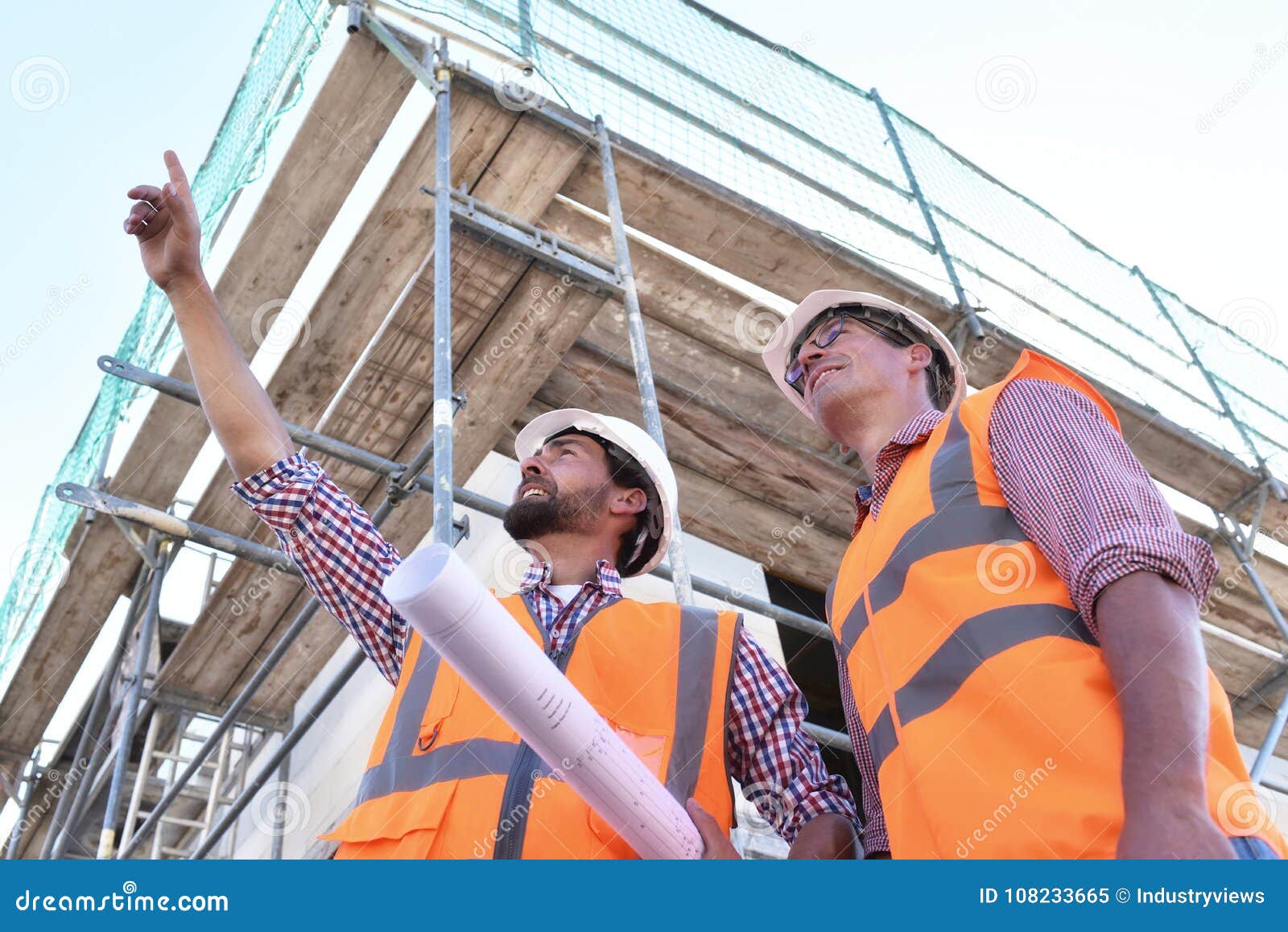 Teamwork on the Construction Site - Site Manager and Architect O Stock ...
