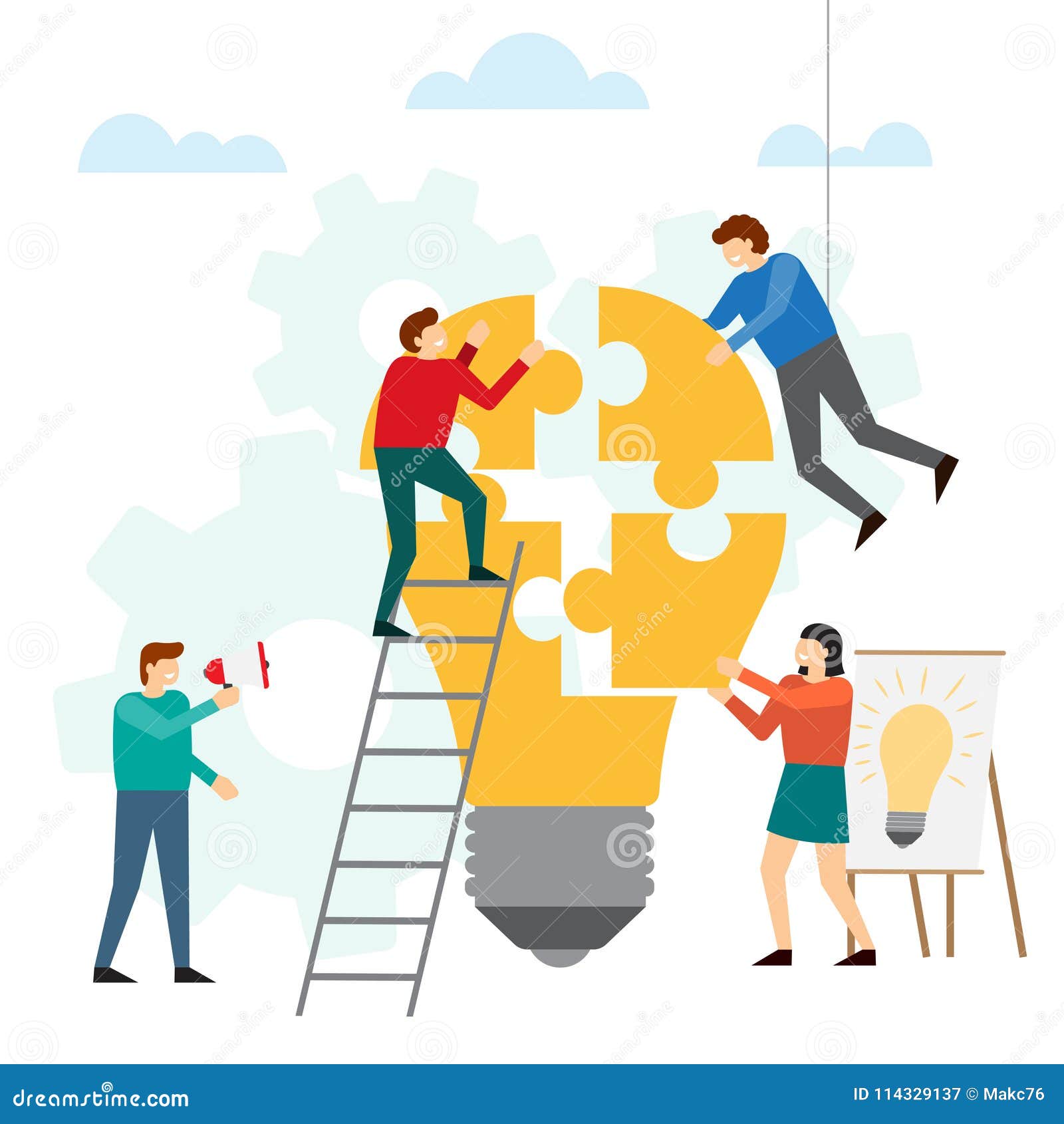 Brainstorm and Creative Idea Concept Stock Vector - Illustration of ...