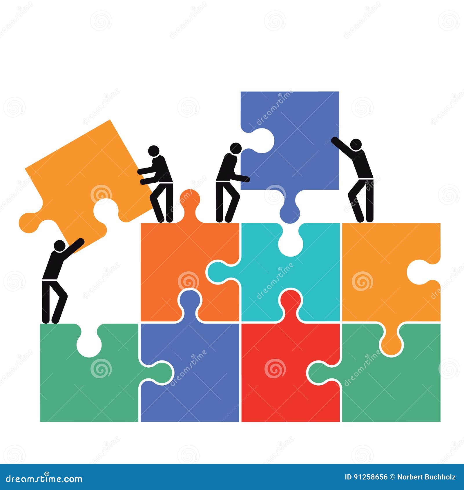 Teamwork and cooperation stock vector. Illustration of gear - 91258656