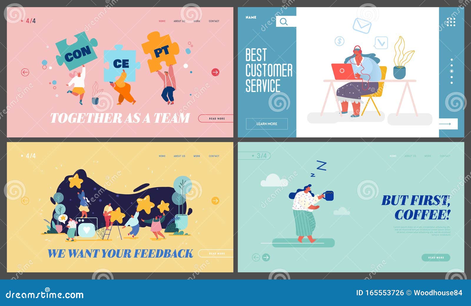 Teamwork Cooperation, Customer Support Service, Feedback, Coffee Time ...