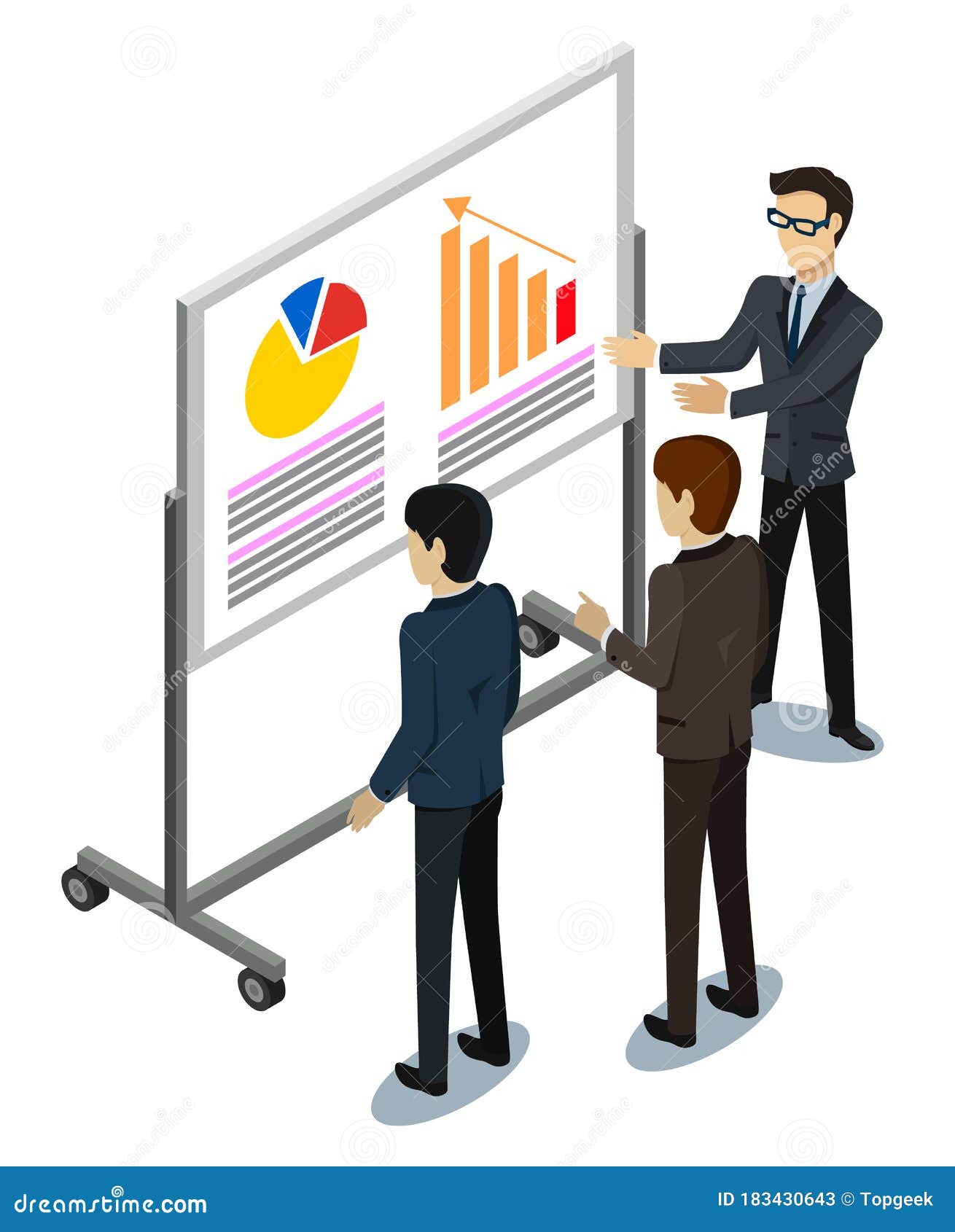 Teamwork Cooperation Discussing Diagram Vector Stock Vector ...