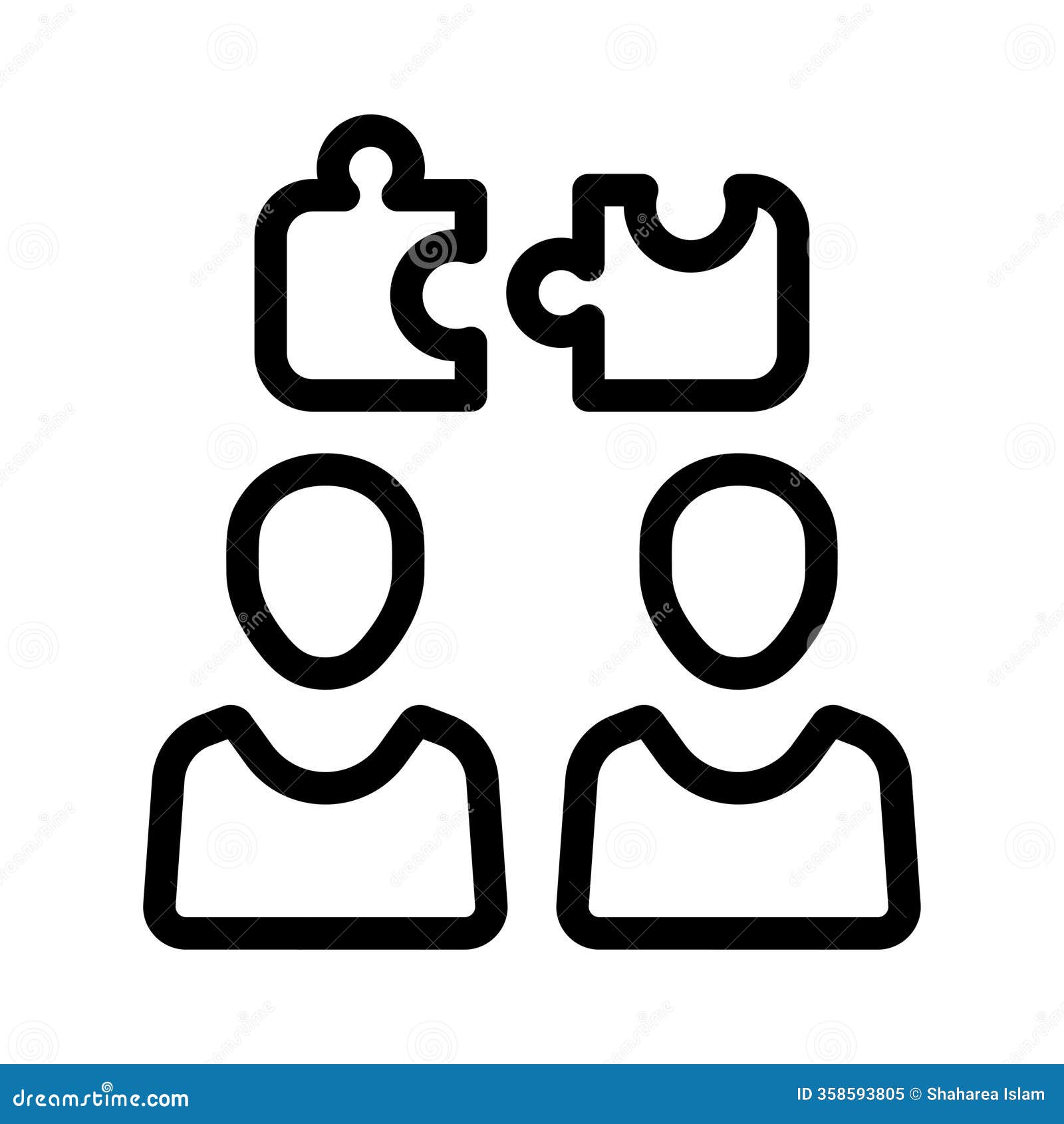 Teamwork cooperation icon stock vector. Illustration of meticulously ...