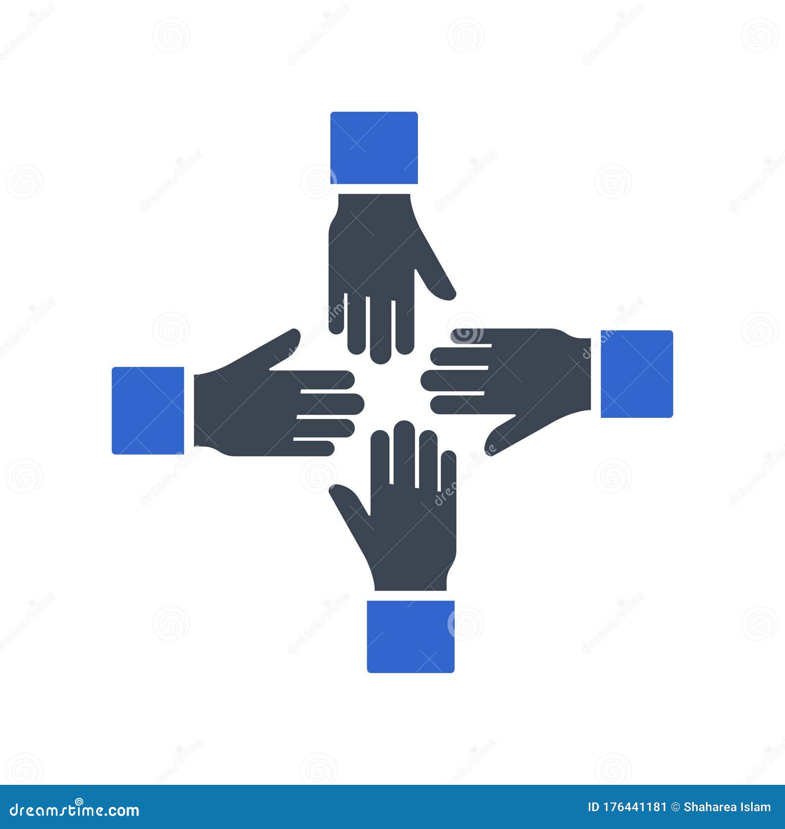 Teamwork cooperation icon stock vector. Illustration of team - 176441181