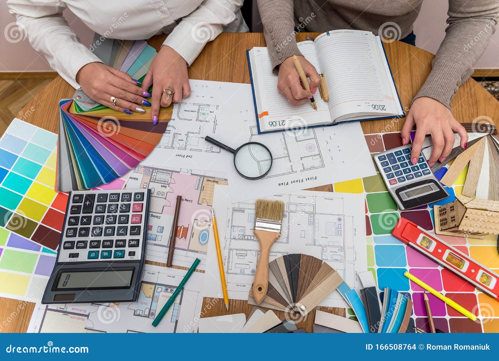 Teamwork of Creative Designers Working with Colour Palette Stock Photo ...
