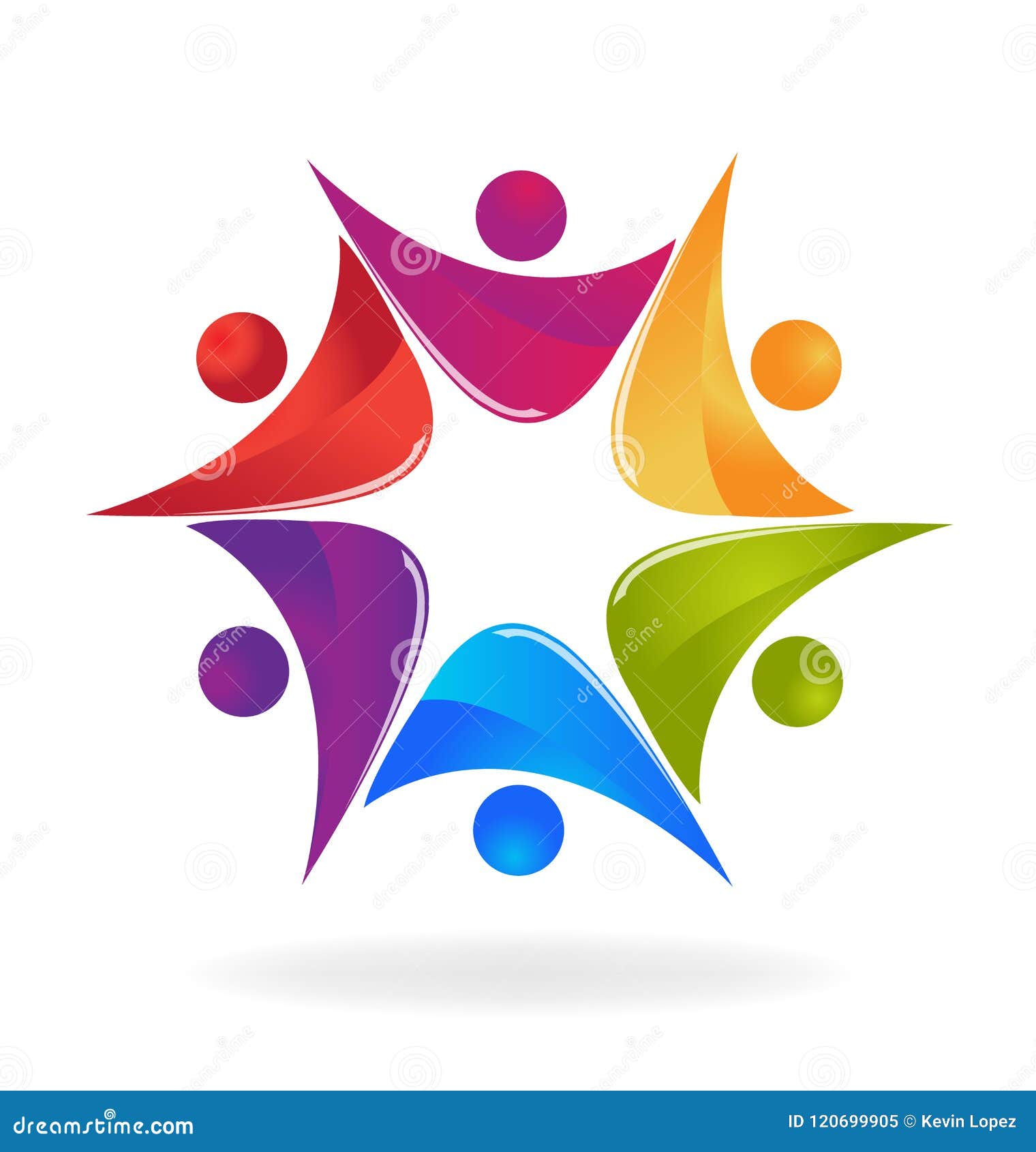 Teamwork Creative Fun People Logo Icon Stock Vector - Illustration of ...