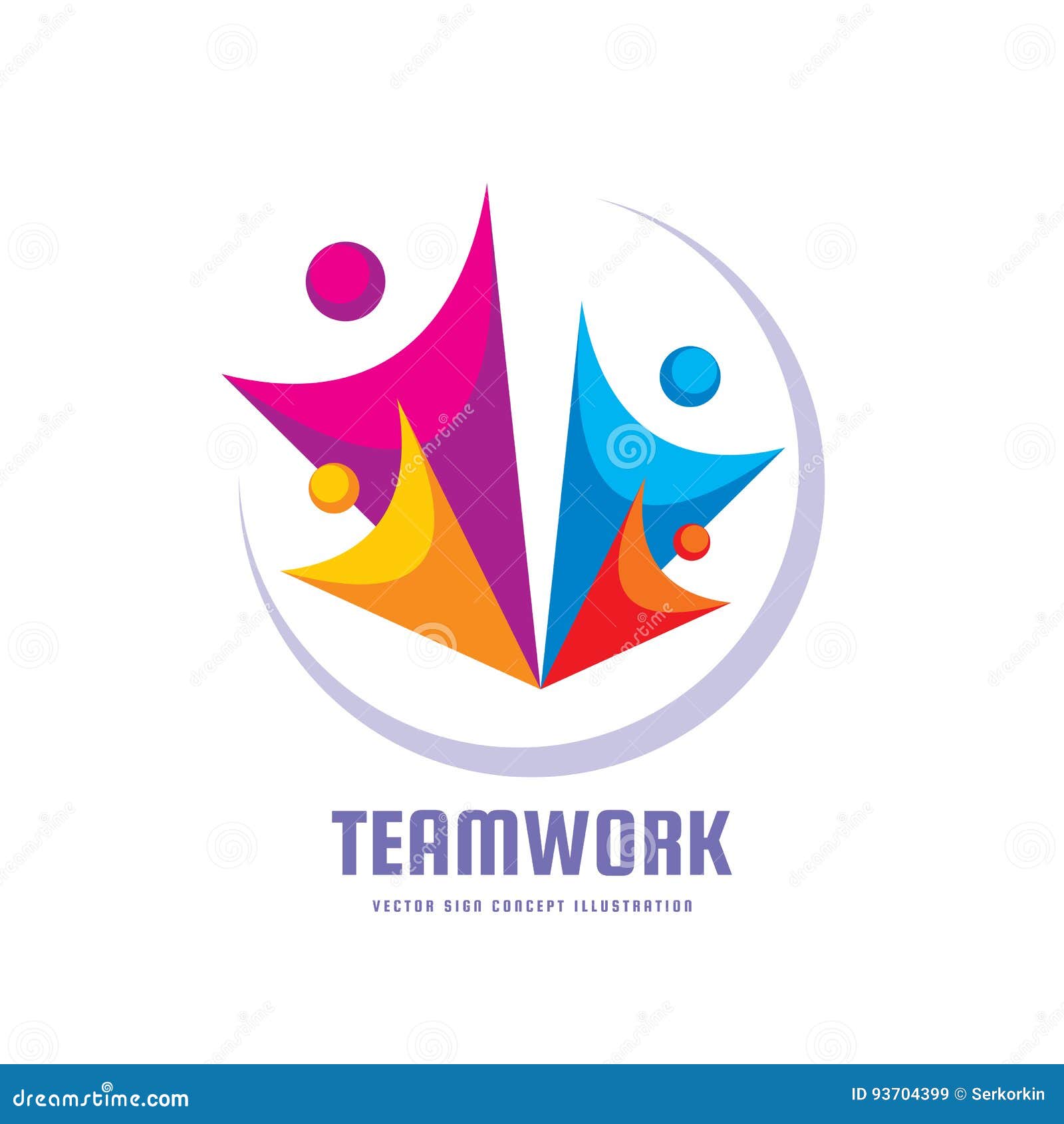 Teamwork Creative Vetor Word Text With Handwritten Rainbow Vibrant ...