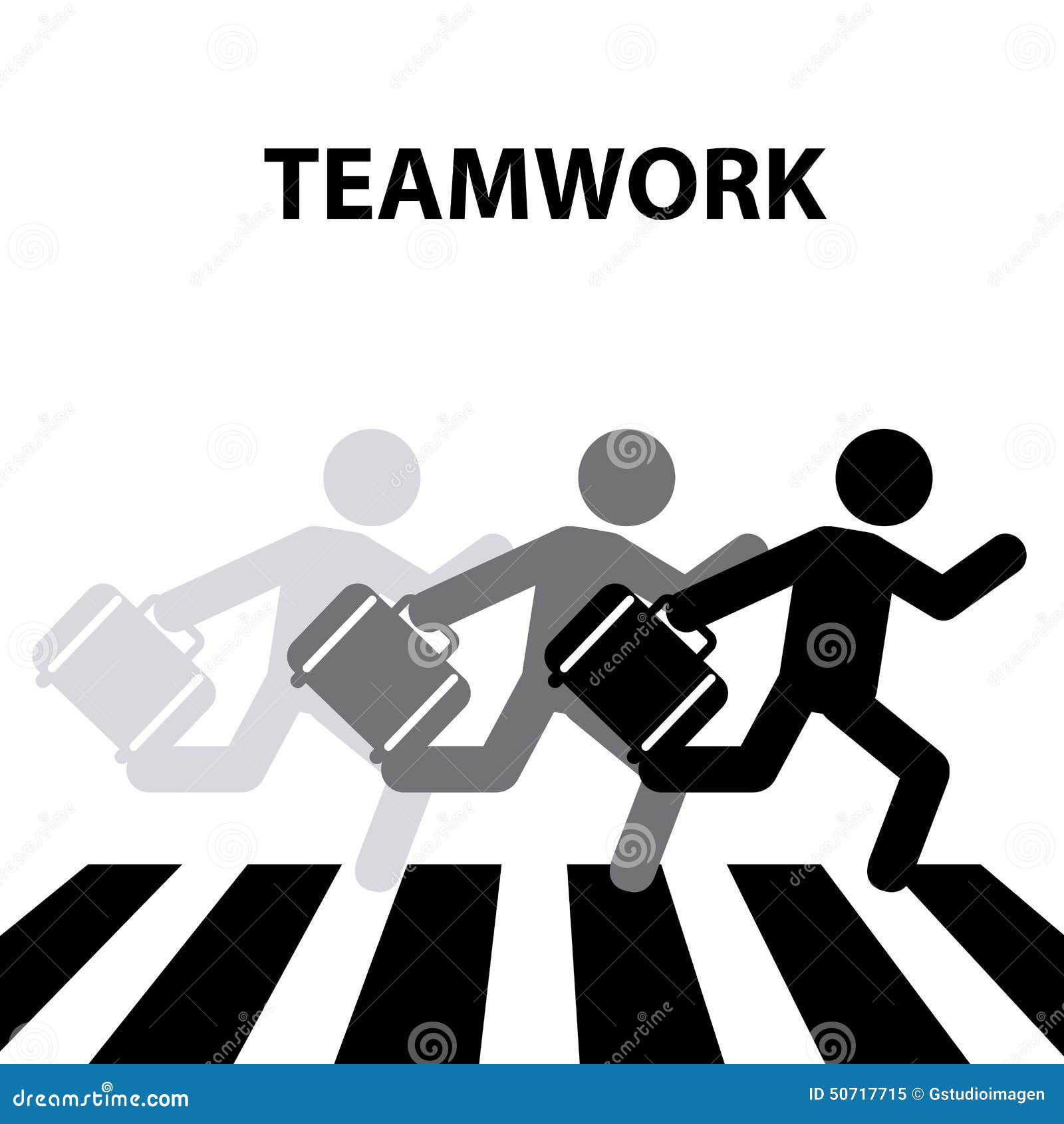 Teamwork crosswalk stock illustration. Illustration of ready - 50717715