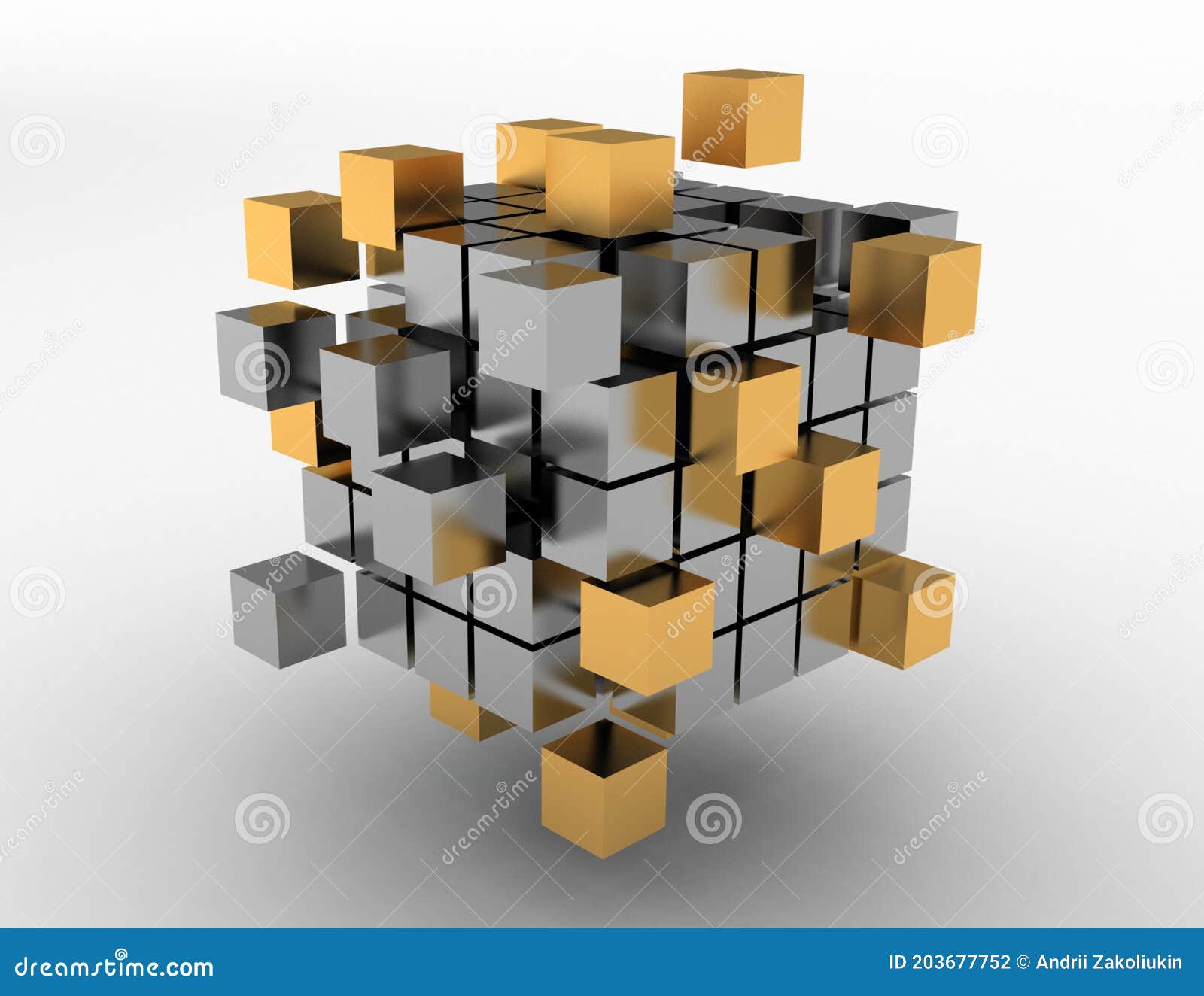 Teamwork Cubes Concept.3d Illustration Stock Illustration ...
