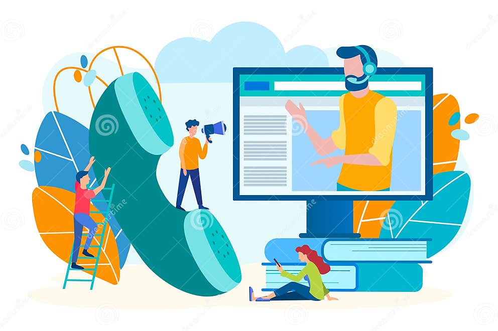 Teamwork Customer Service, Hotline, Helpline Stock Vector ...
