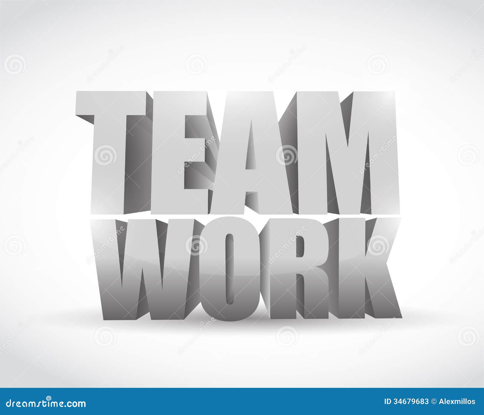 Teamwork 3d Text Illustration Design Stock Illustration - Illustration ...
