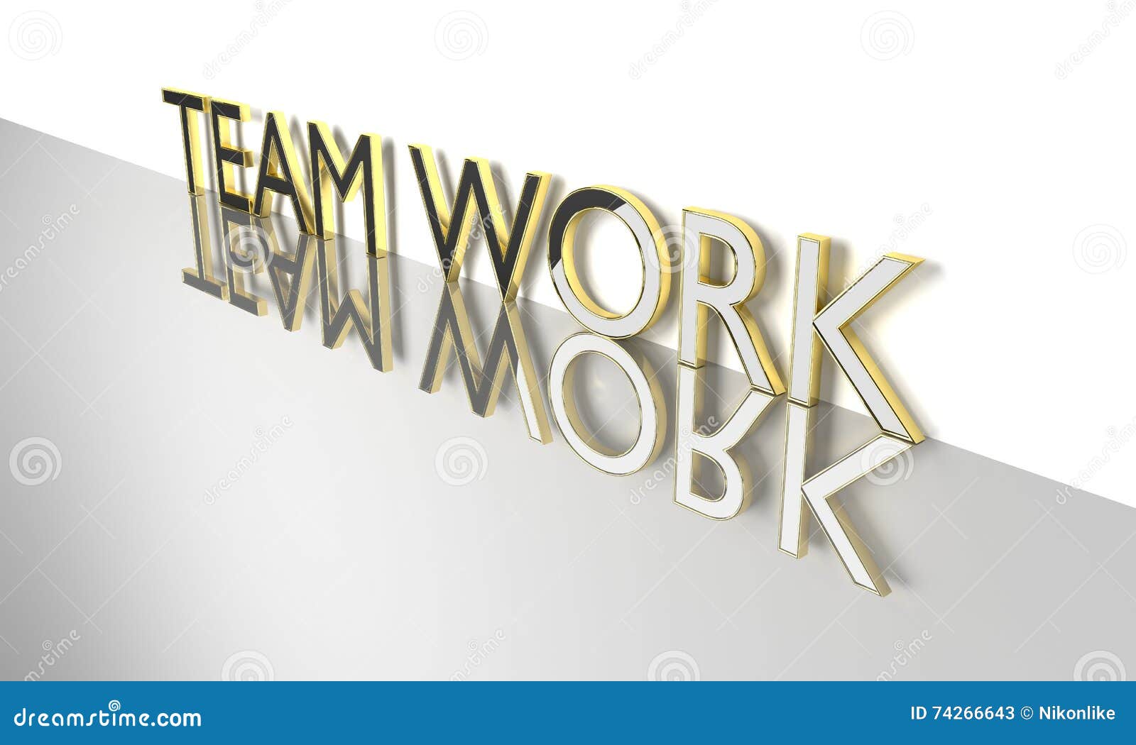 Teamwork 3d text. stock illustration. Illustration of leadership - 74266643