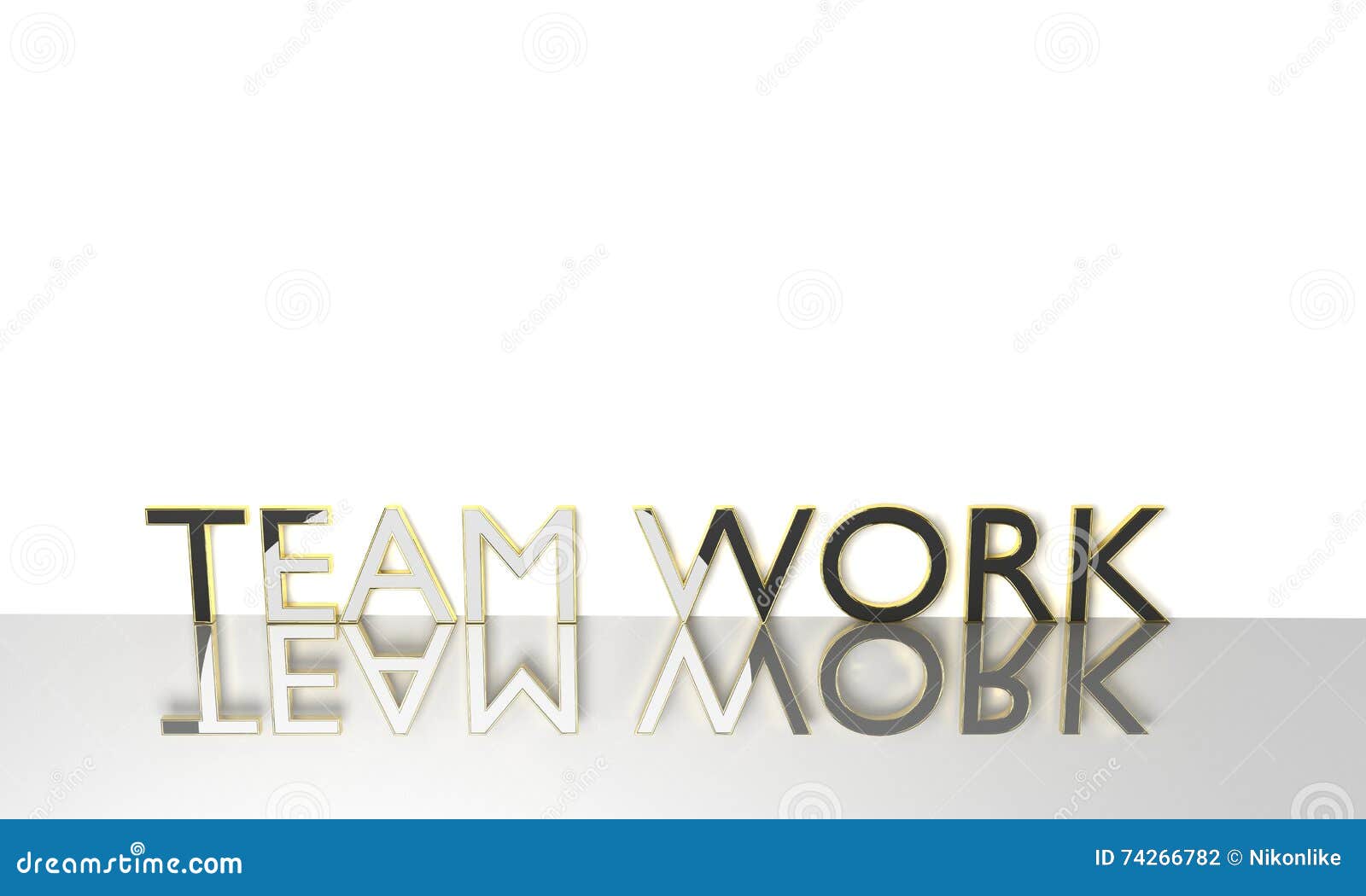 Teamwork 3d text. stock illustration. Illustration of cooperation ...