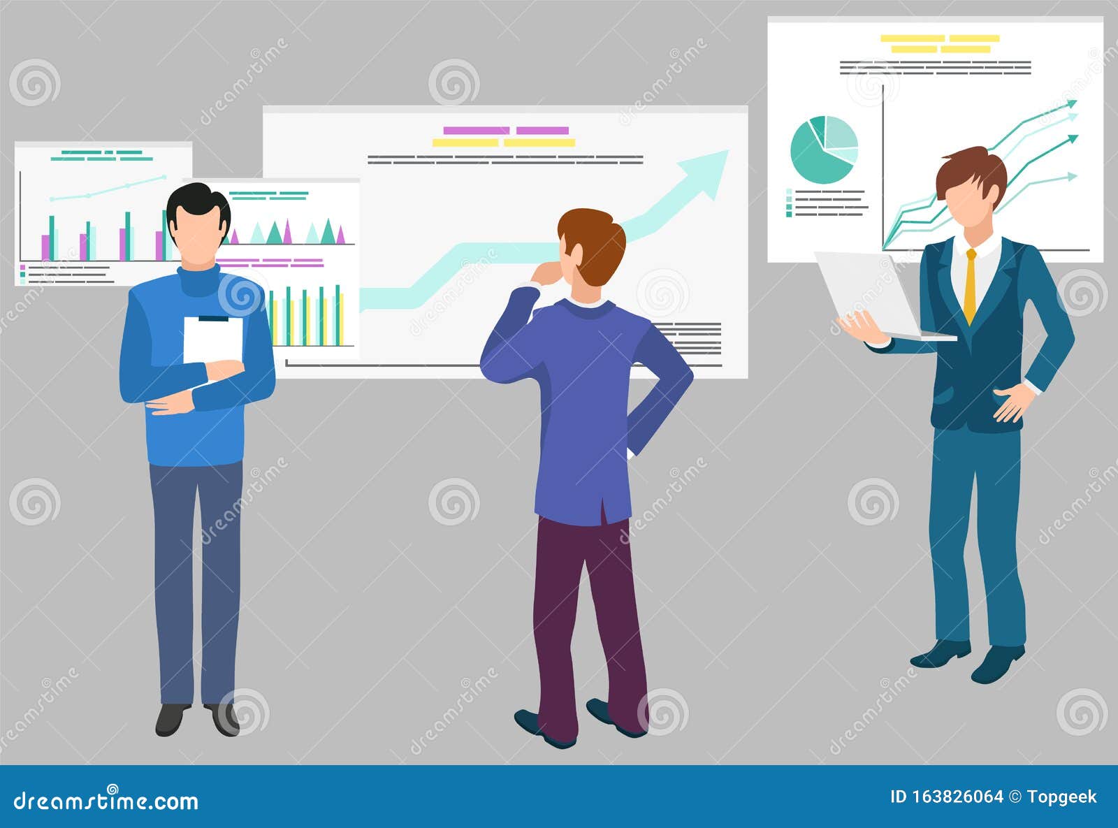 Teamwork Data Analytics, Infographics and Diagrams Stock Vector ...