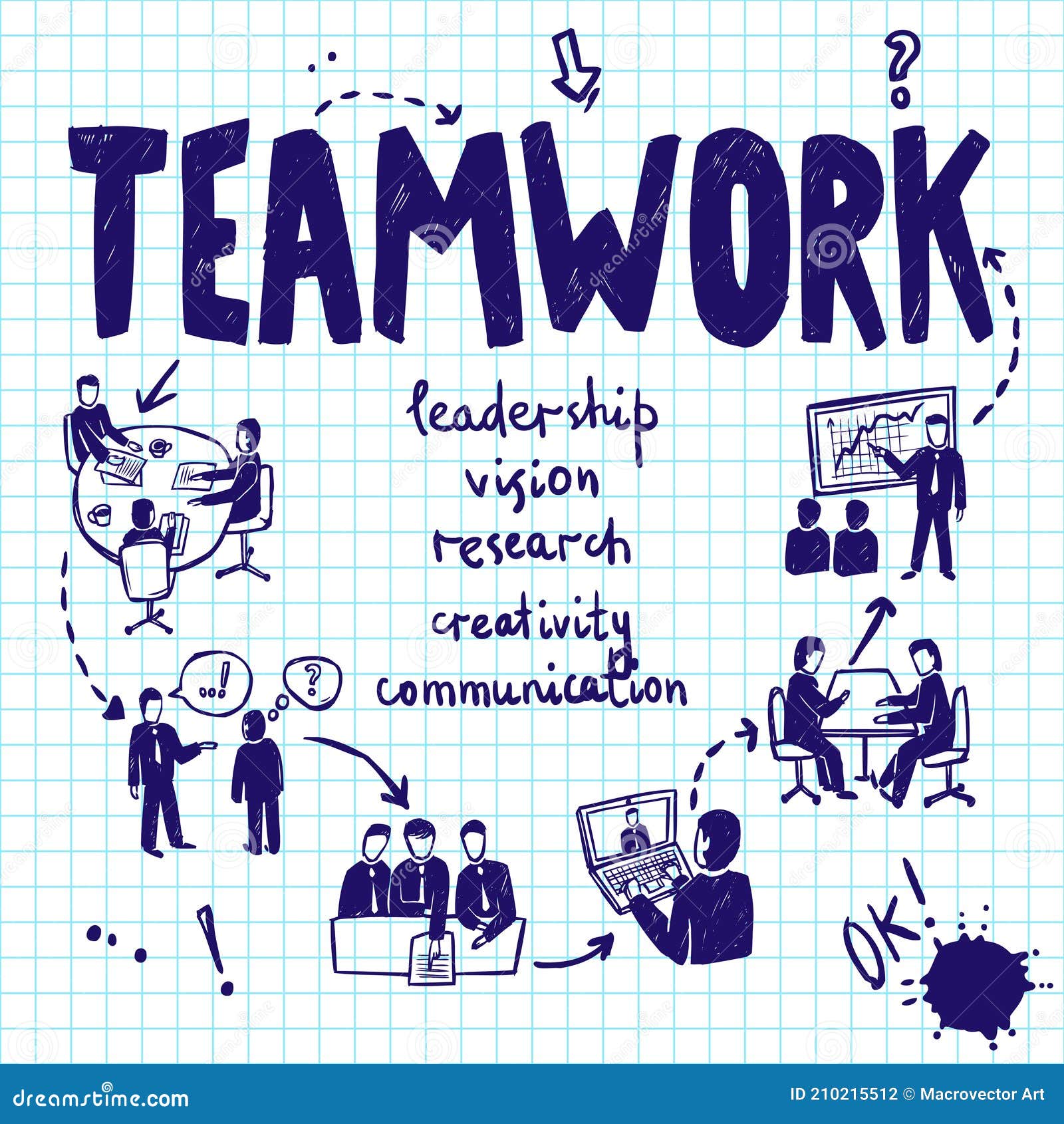 Teamwork Design Concept stock vector. Illustration of hand - 210215512