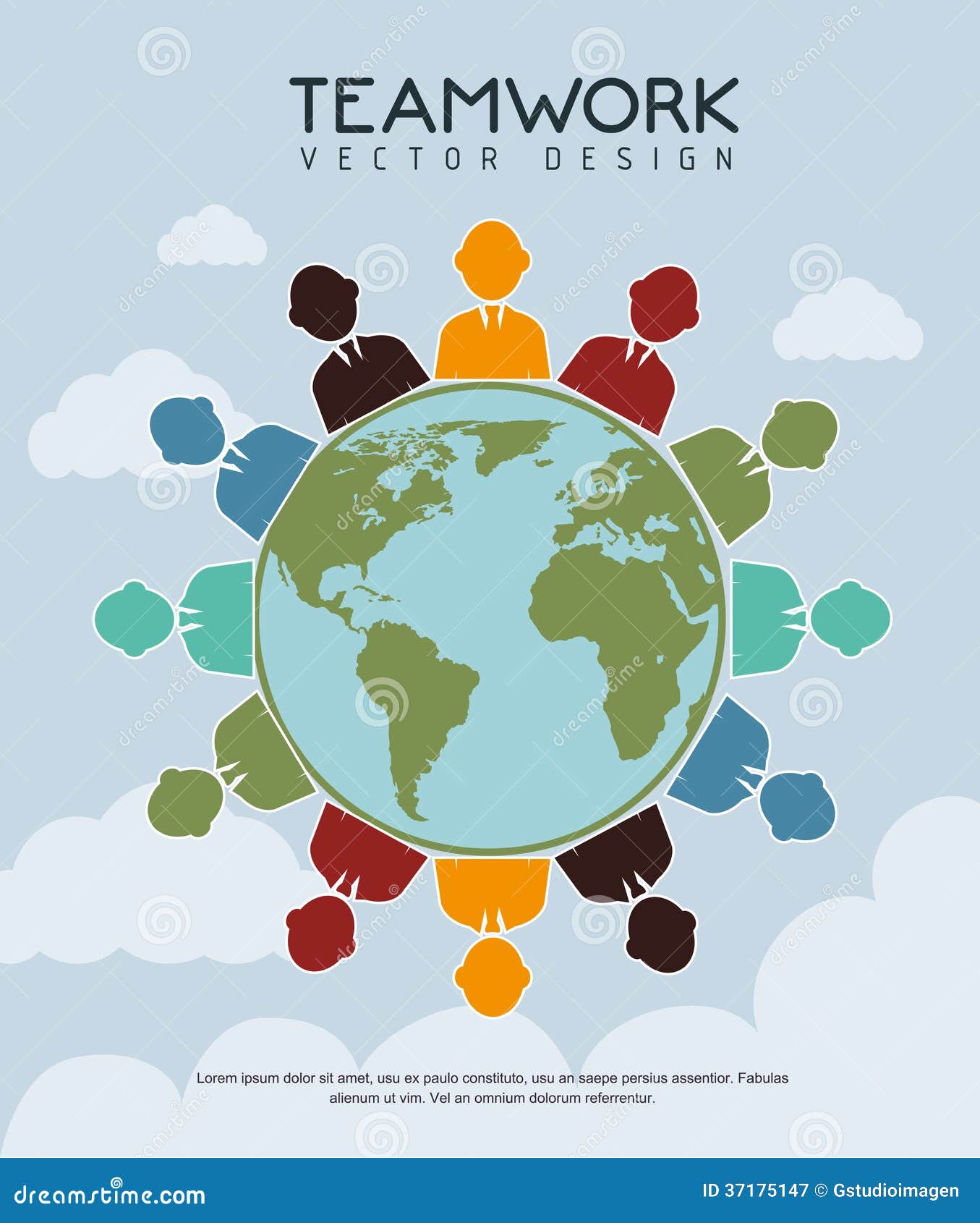 Teamwork stock vector. Illustration of network, planet - 37175147