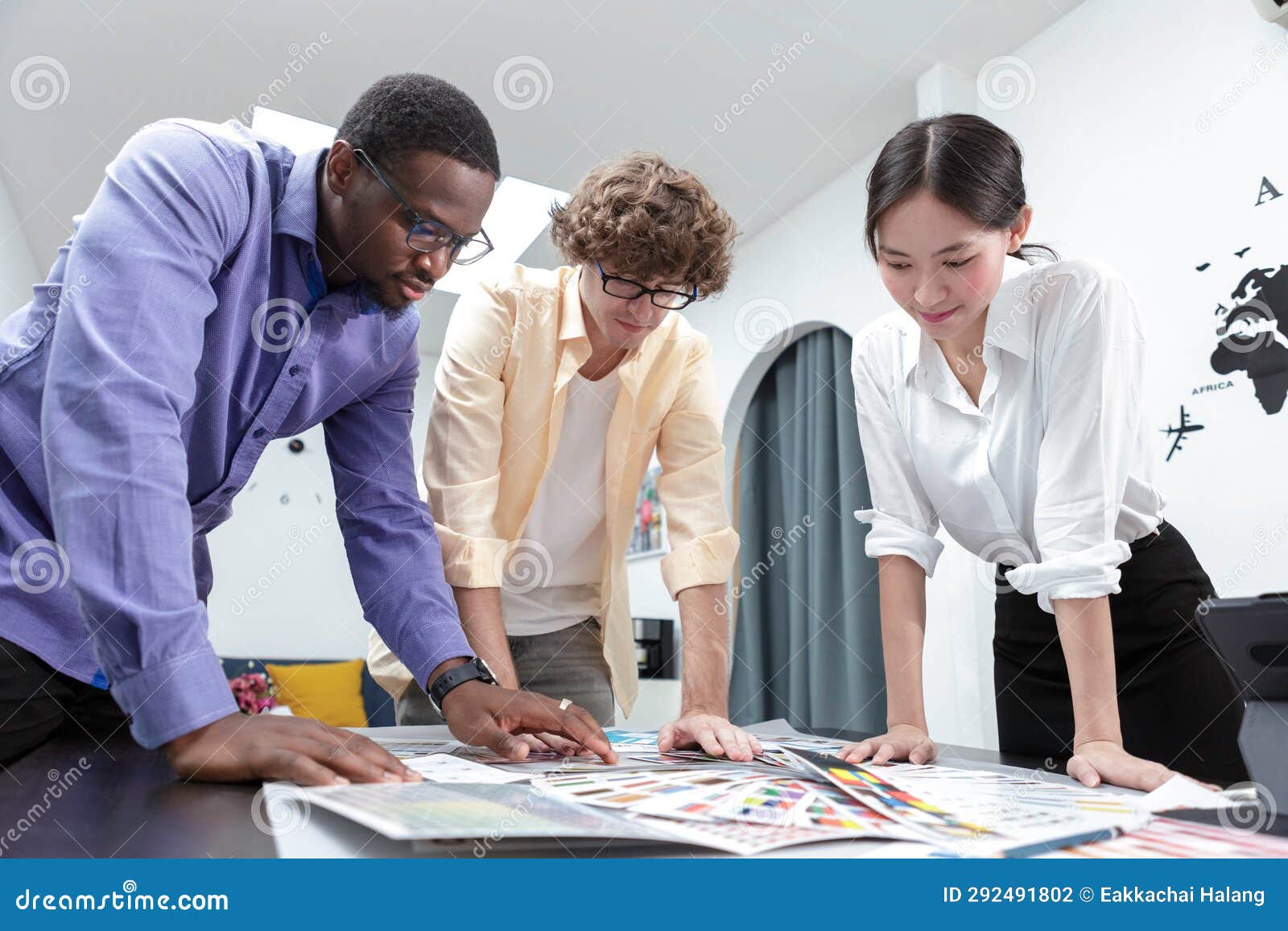 Teamwork Of Designers Choosing Colors For Rooms Royalty-Free Stock ...