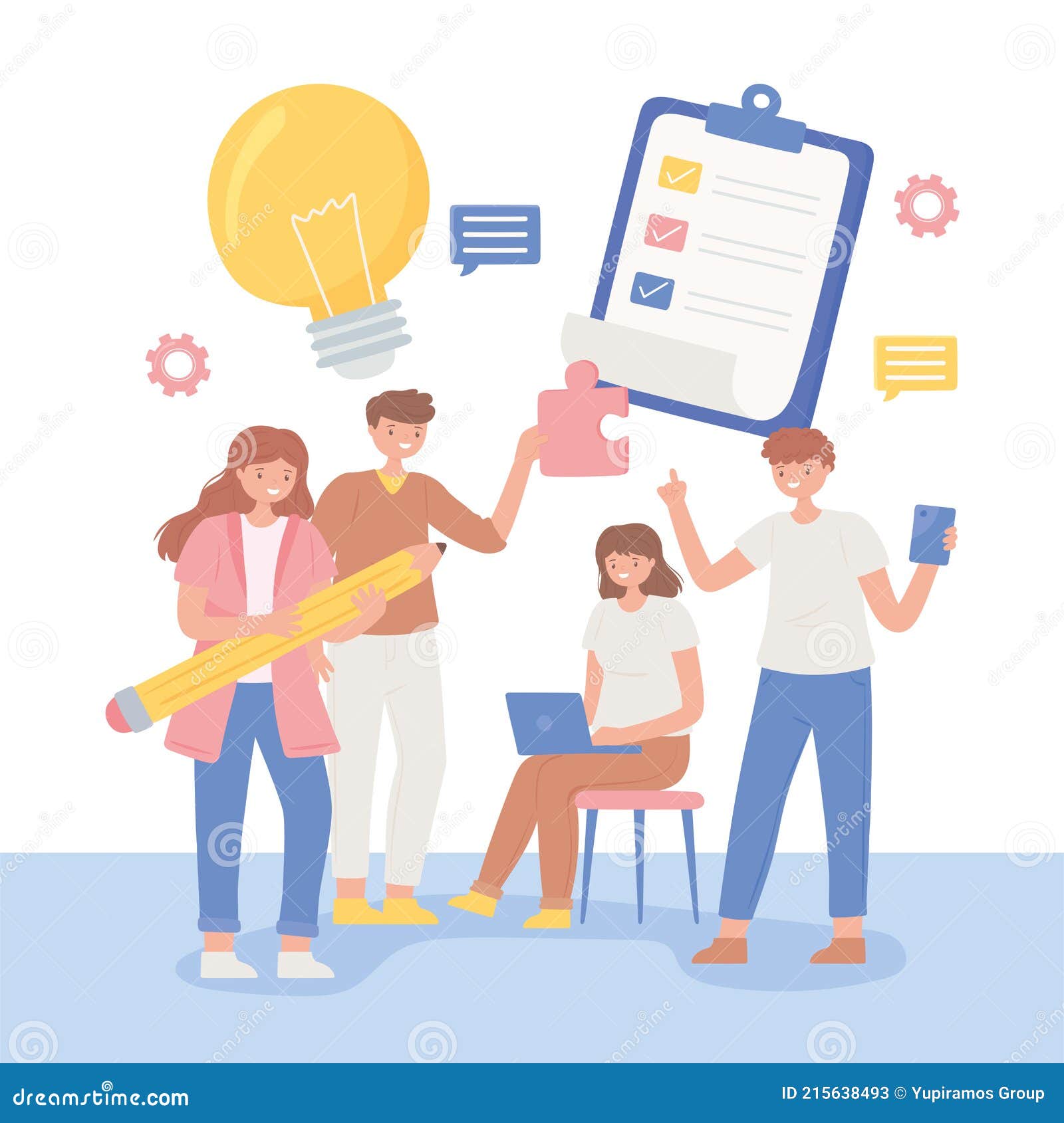 Teamwork designers cartoon stock vector. Illustration of project ...