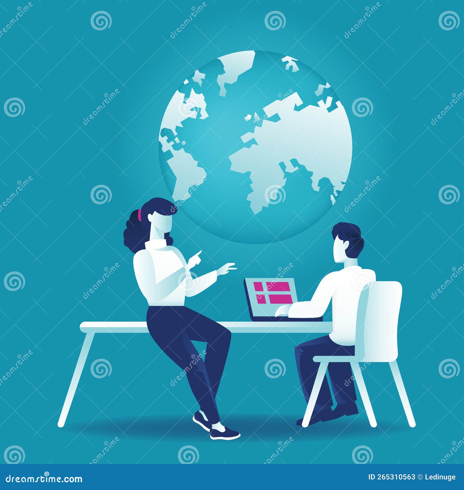 Teamwork and Development Concept. People Brainstorming Showing World ...