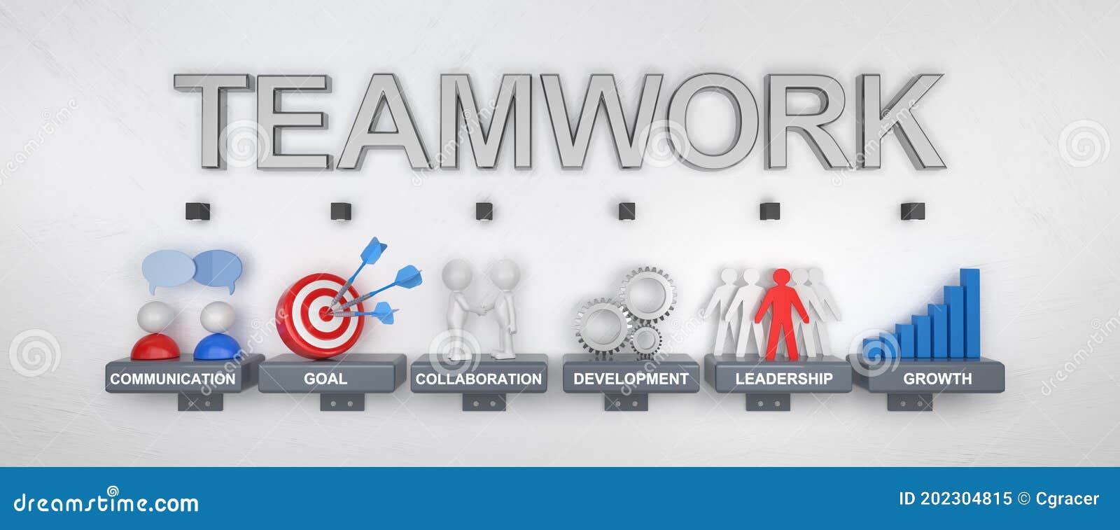 Teamwork Development Concept Stock Illustration - Illustration of goal ...