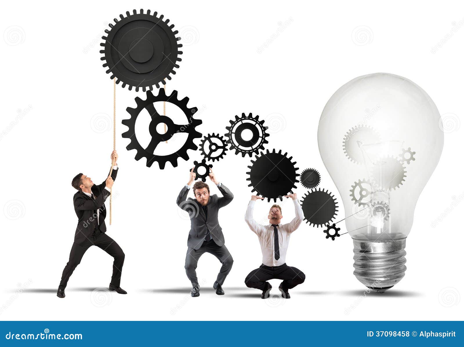 Teamwork, Die Eine Idee Antreibt Stockfoto - Bild von idee, energie ...