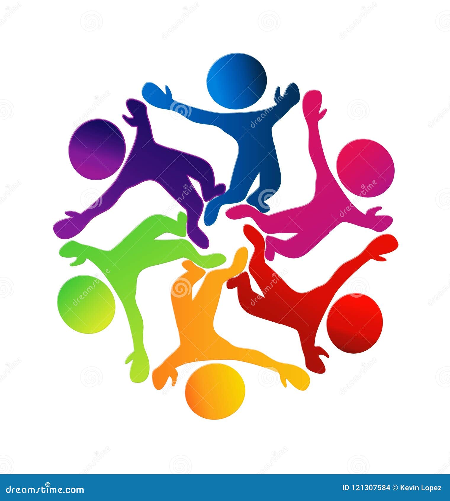 Teamwork of Different Colored People Stock Vector - Illustration of ...