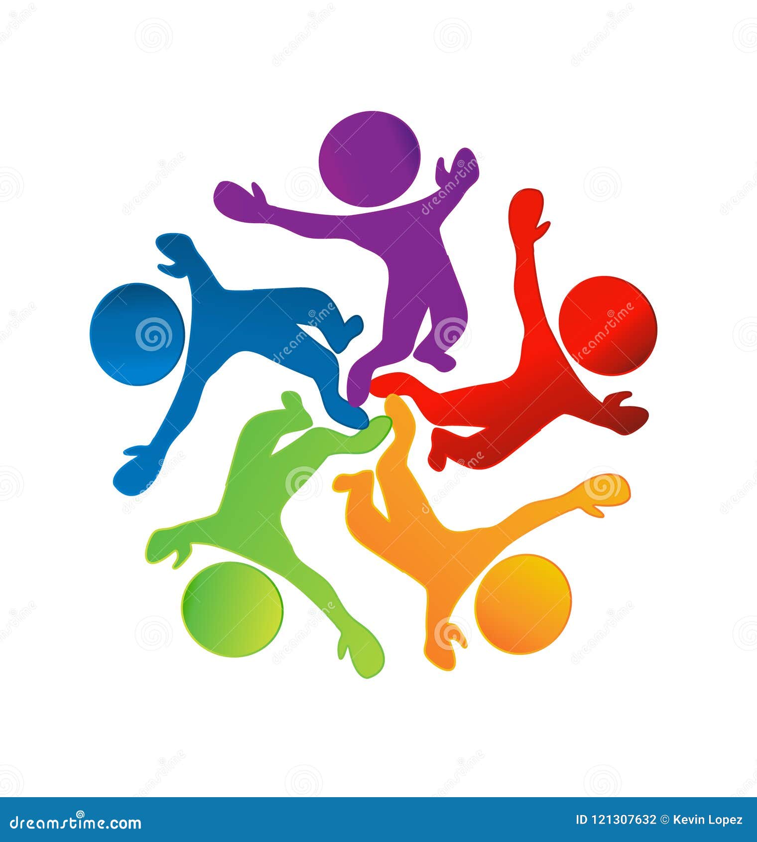 Teamwork of Different Colored People Stock Vector - Illustration of ...