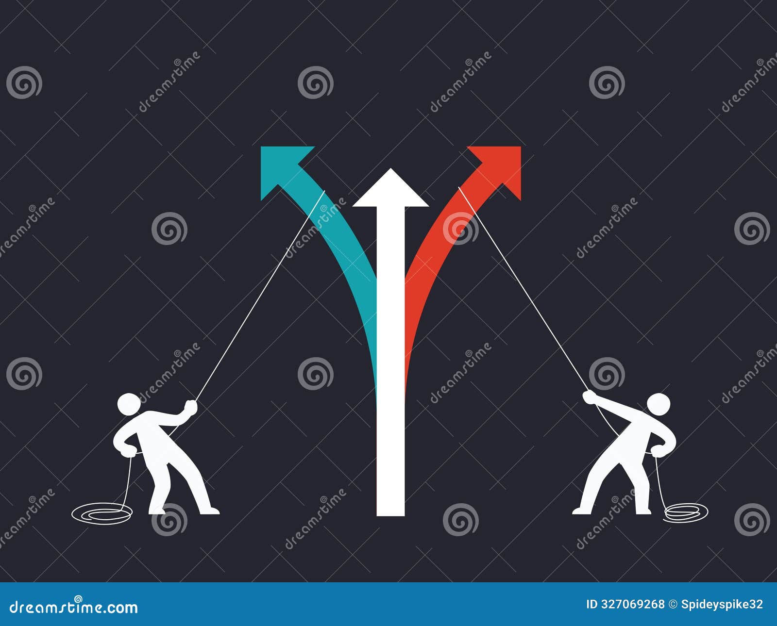 A Teamwork with Different Purpose. Isolated Vector Illustration Stock ...